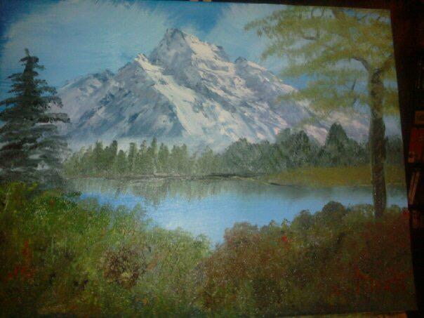 My first attempt at painting with Bob Ross from about 7 years ago. Still one of my favorite ...