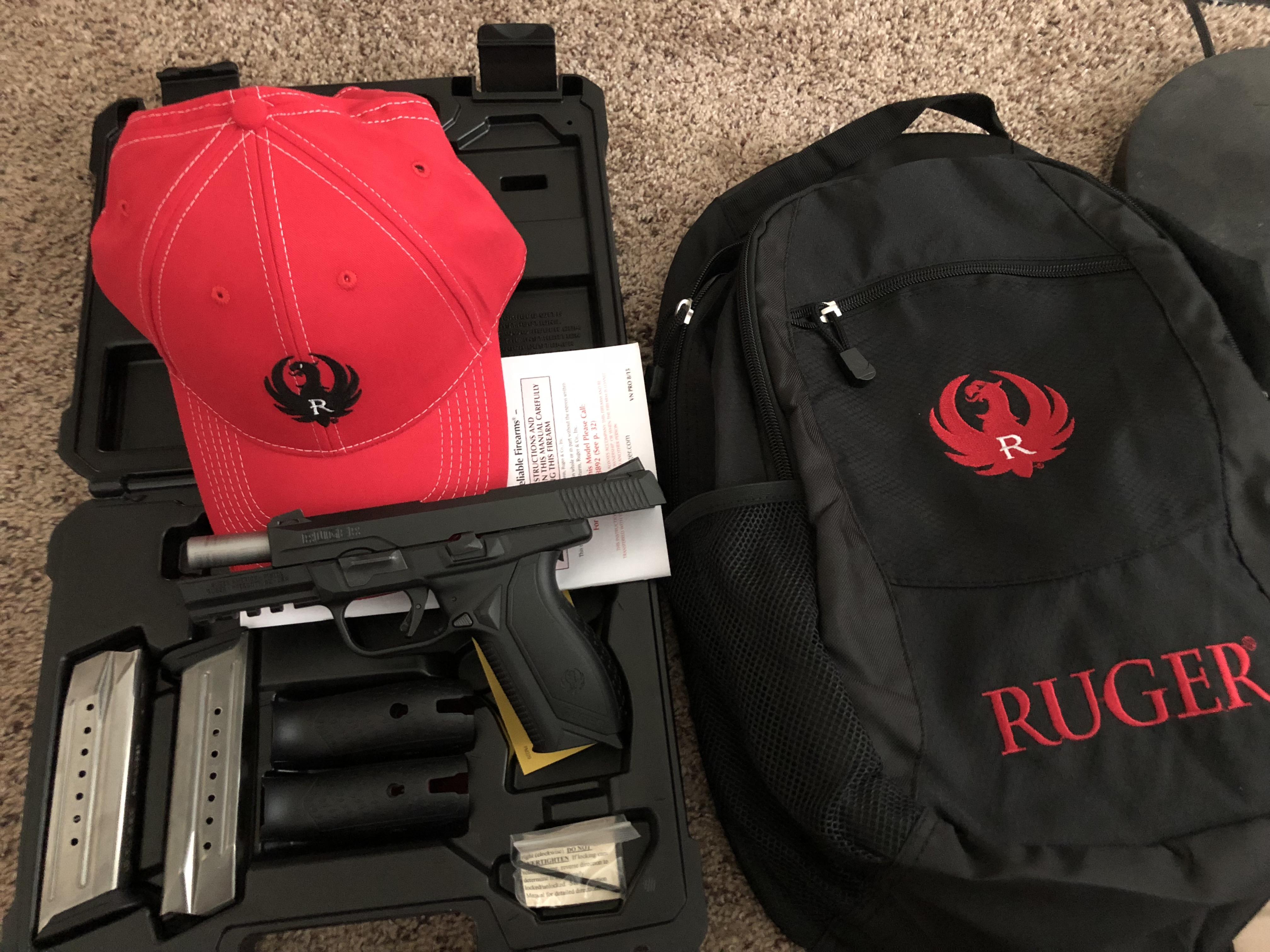 My first firearm, Ruger American pistol. 9mm full size. Shot 80 rounds through it so far ...
