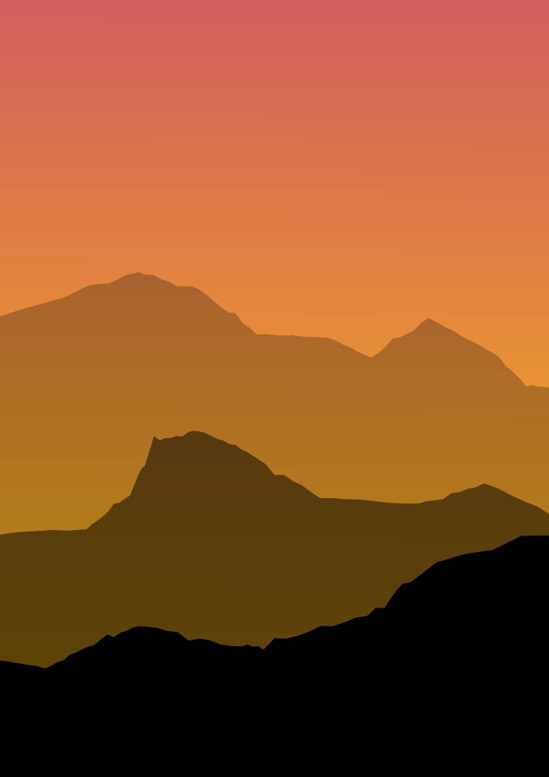 My first Inkscape creation! Sunset mountains. | Scrolller