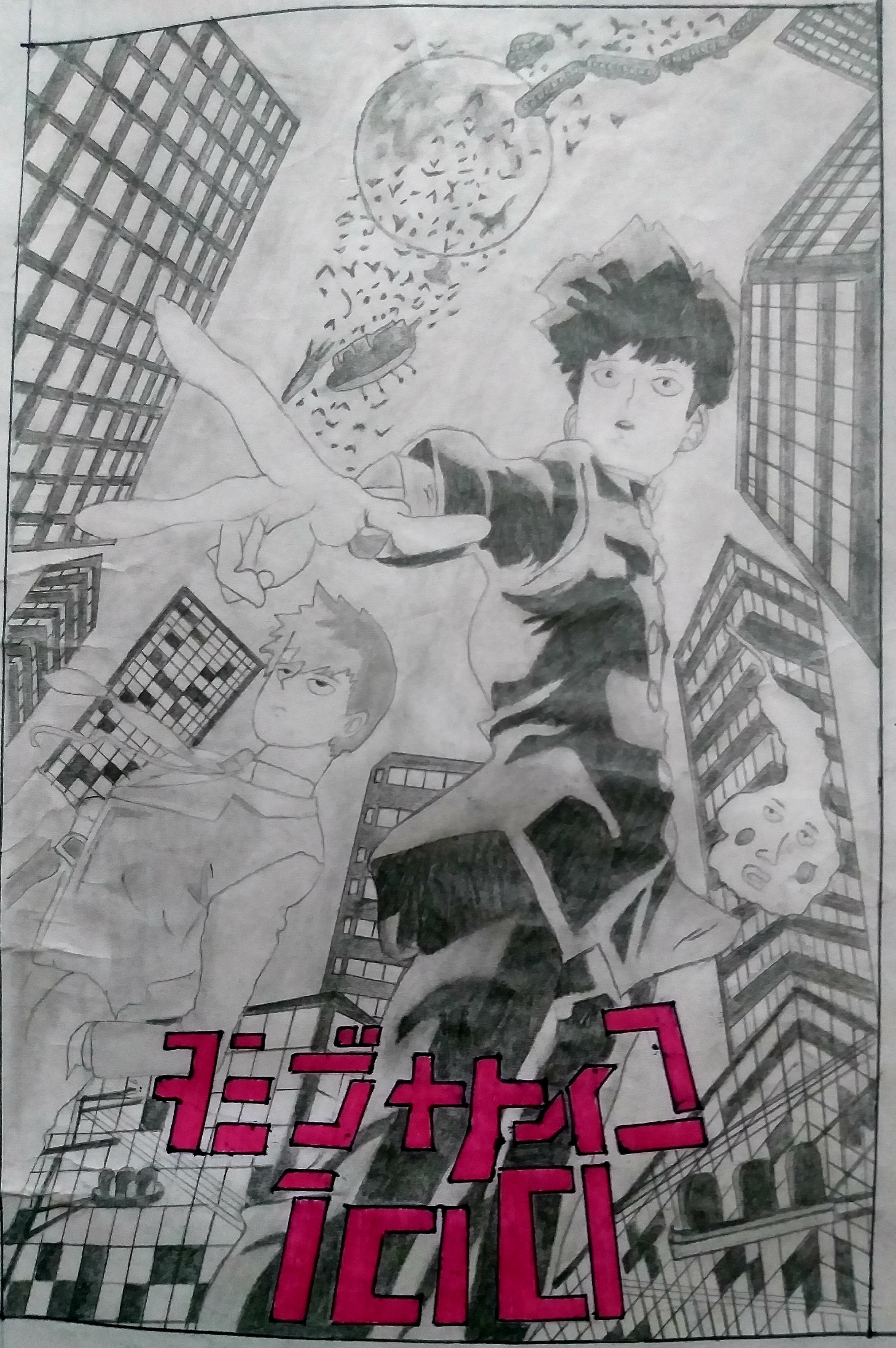 My first Mob Psycho 100 drawing. | Scrolller