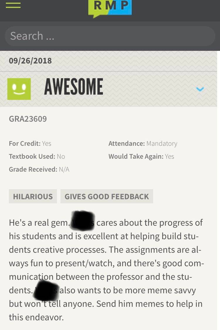 Professor gets his first review | Scrolller