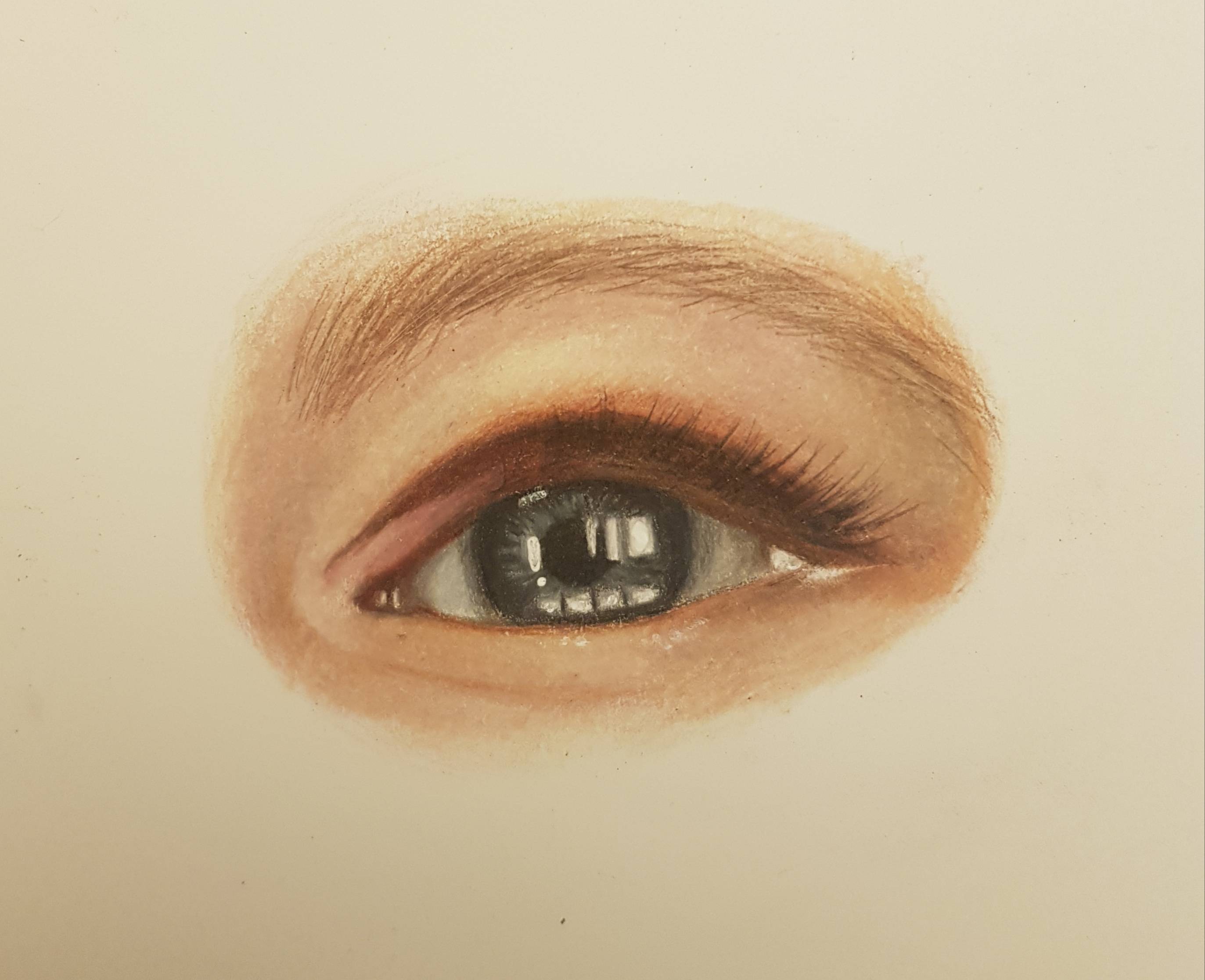My first try at drawing realistic eyes using coloured pencils! | Scrolller