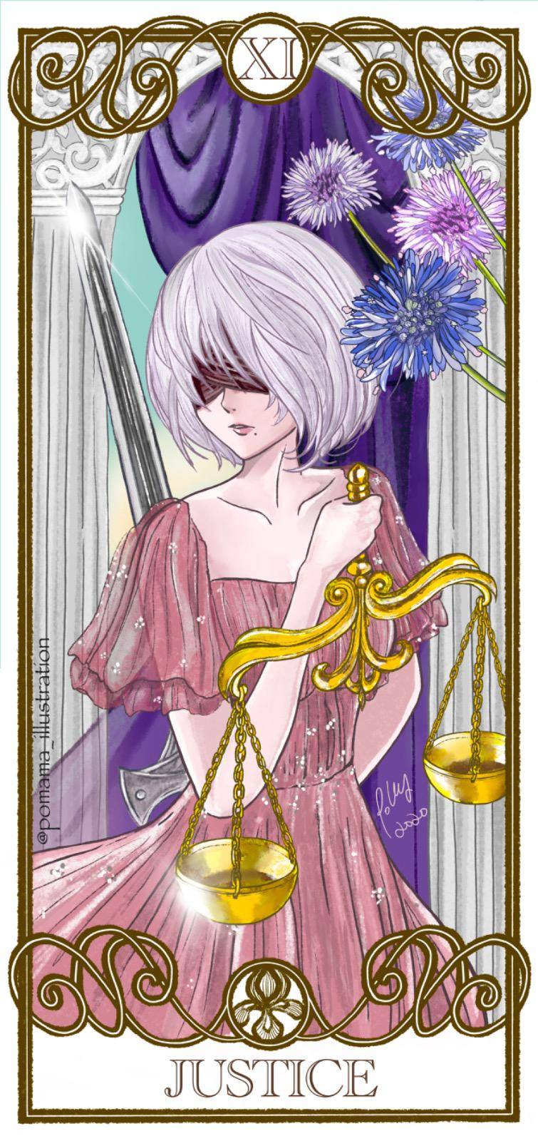 My friend drew 2B as Justice in her new Tarot card. | Scrolller