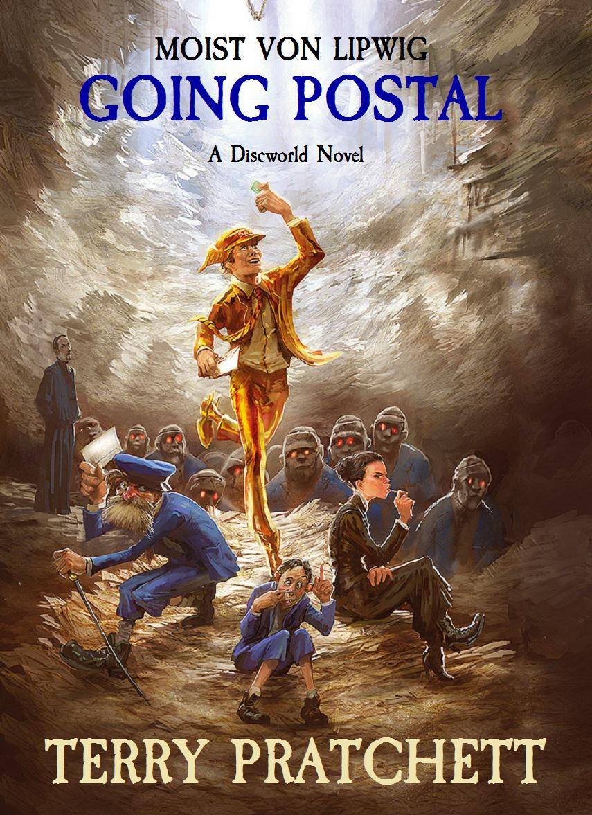 My going postal book cover design using Marc Simonetti's amazing art | Scrolller