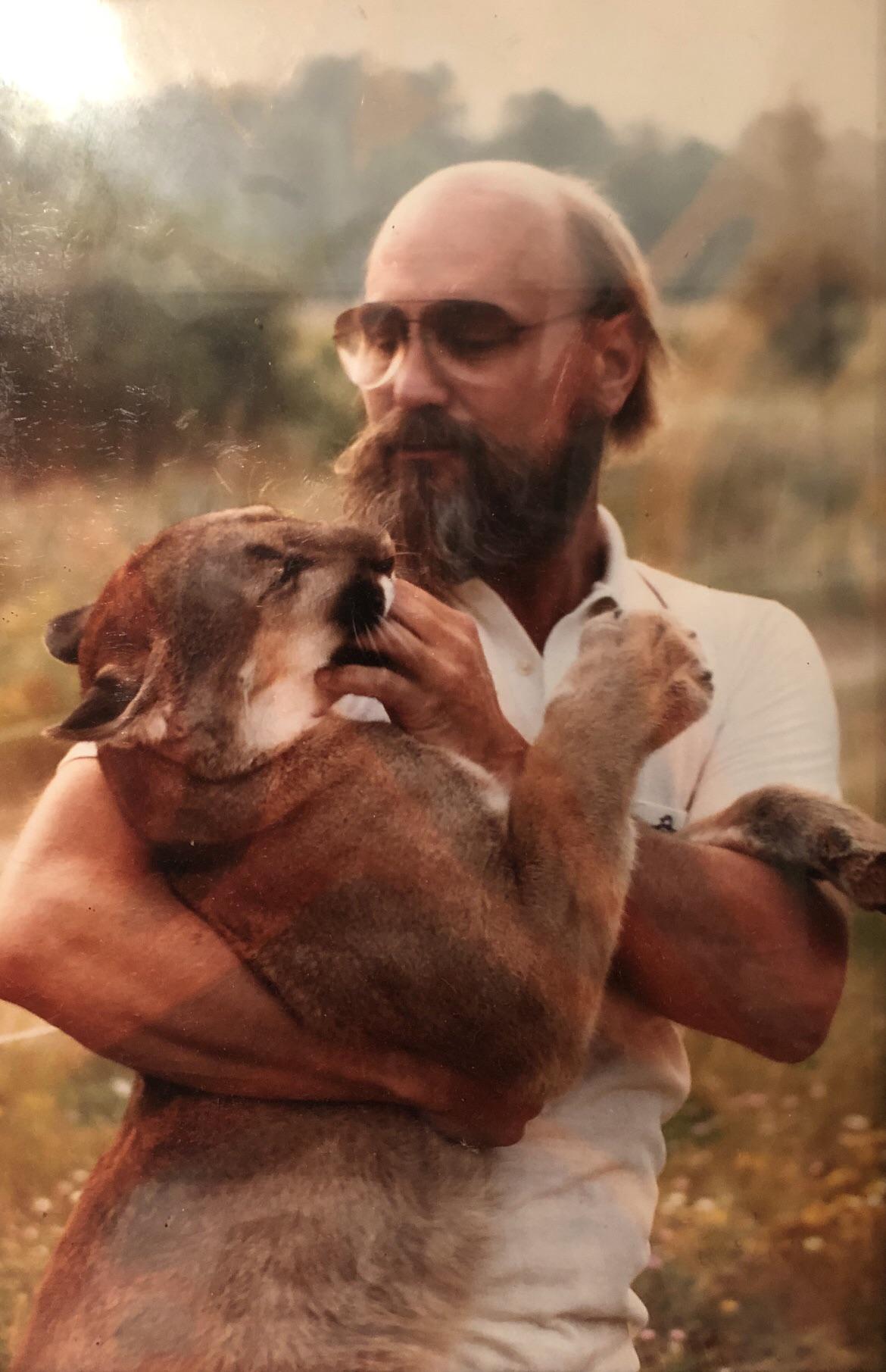 My grandpa and his mountain lion, Nina. 1990 | Scrolller