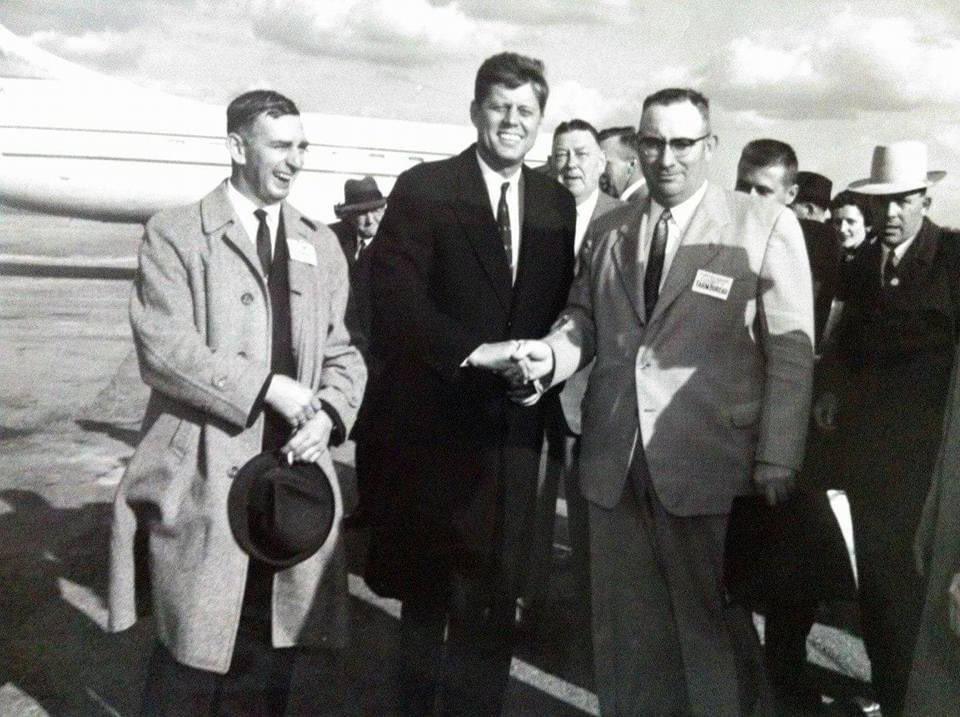 My Great Grandfather (on JFK’s right) on the campaign trail with JFK. (1960) | Scrolller