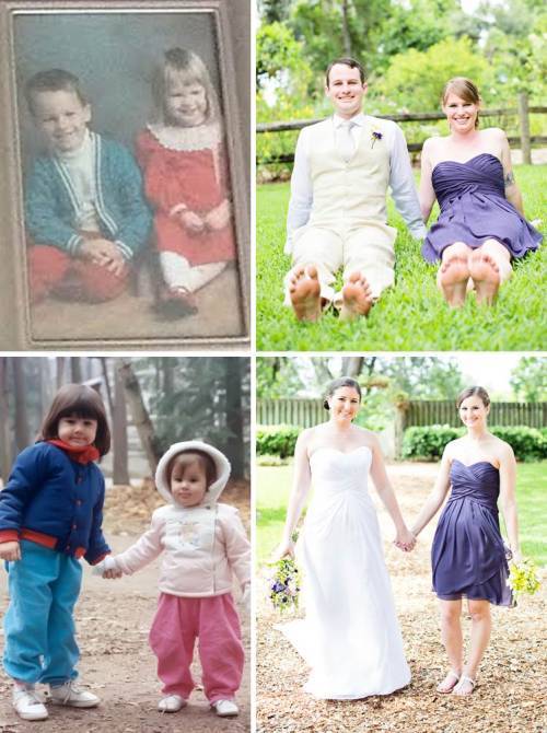 My husband and his sister and my sister and I on our wedding day ...