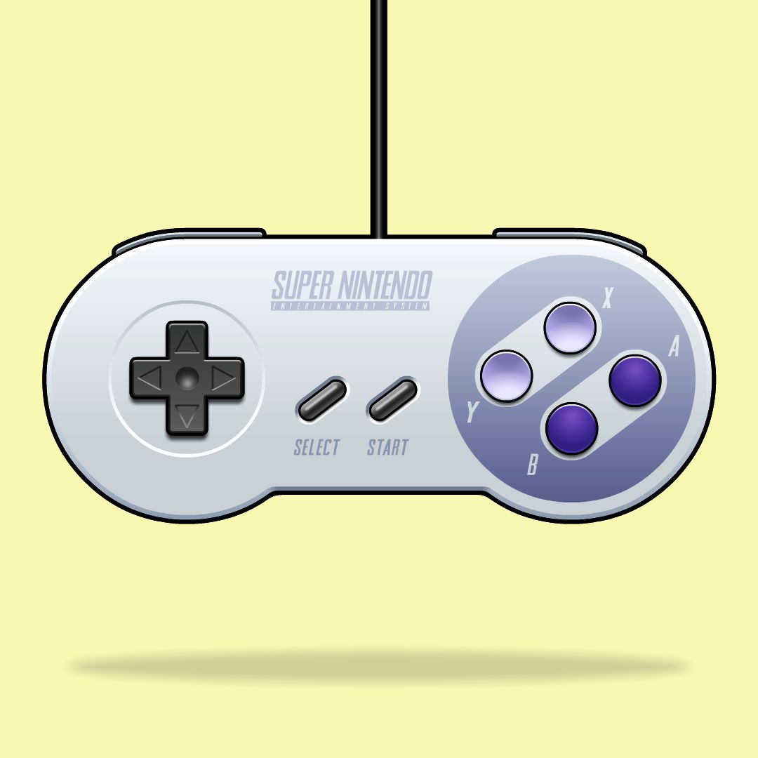 My illustration of a SNES controller | Scrolller