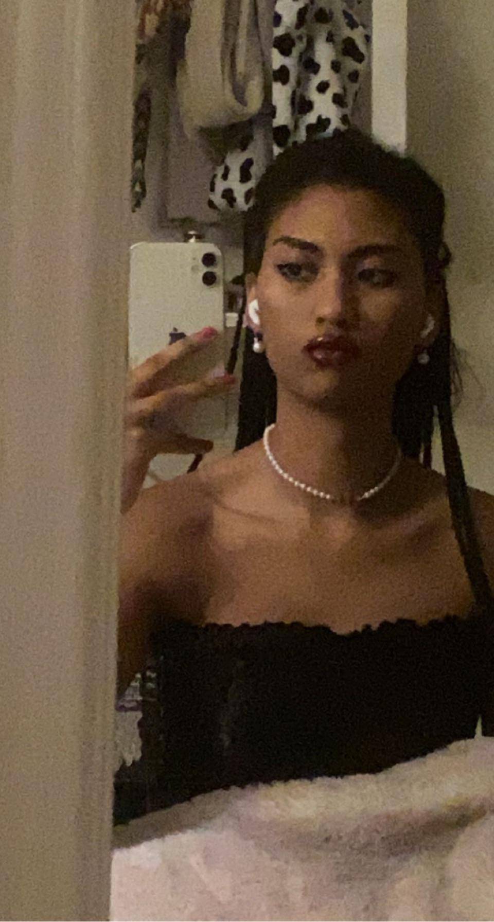 my little sister wanted to dress me up it’s the first time i’ve worn makeup or had my nails ...