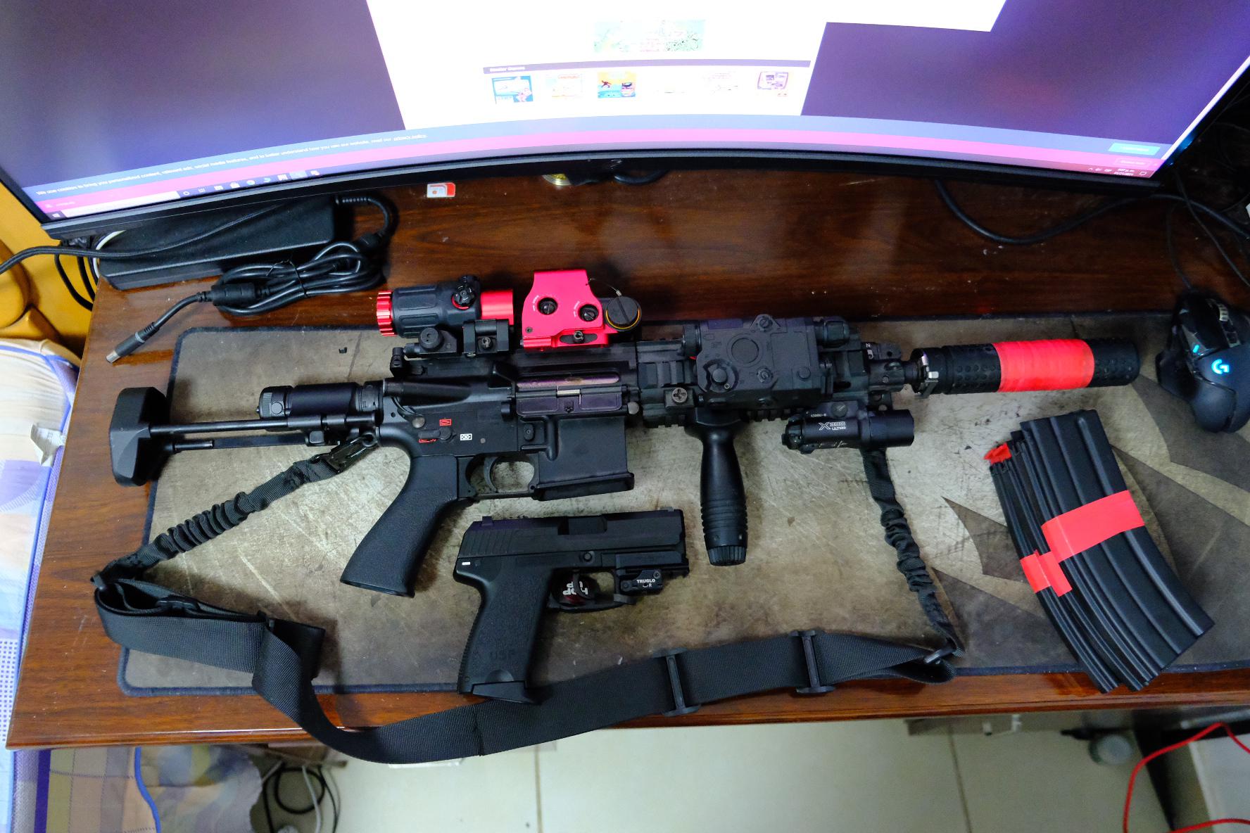 My Main weapons: Tokyo Maruo HK416C and Tokyo Marui USP Compact. | Scrolller