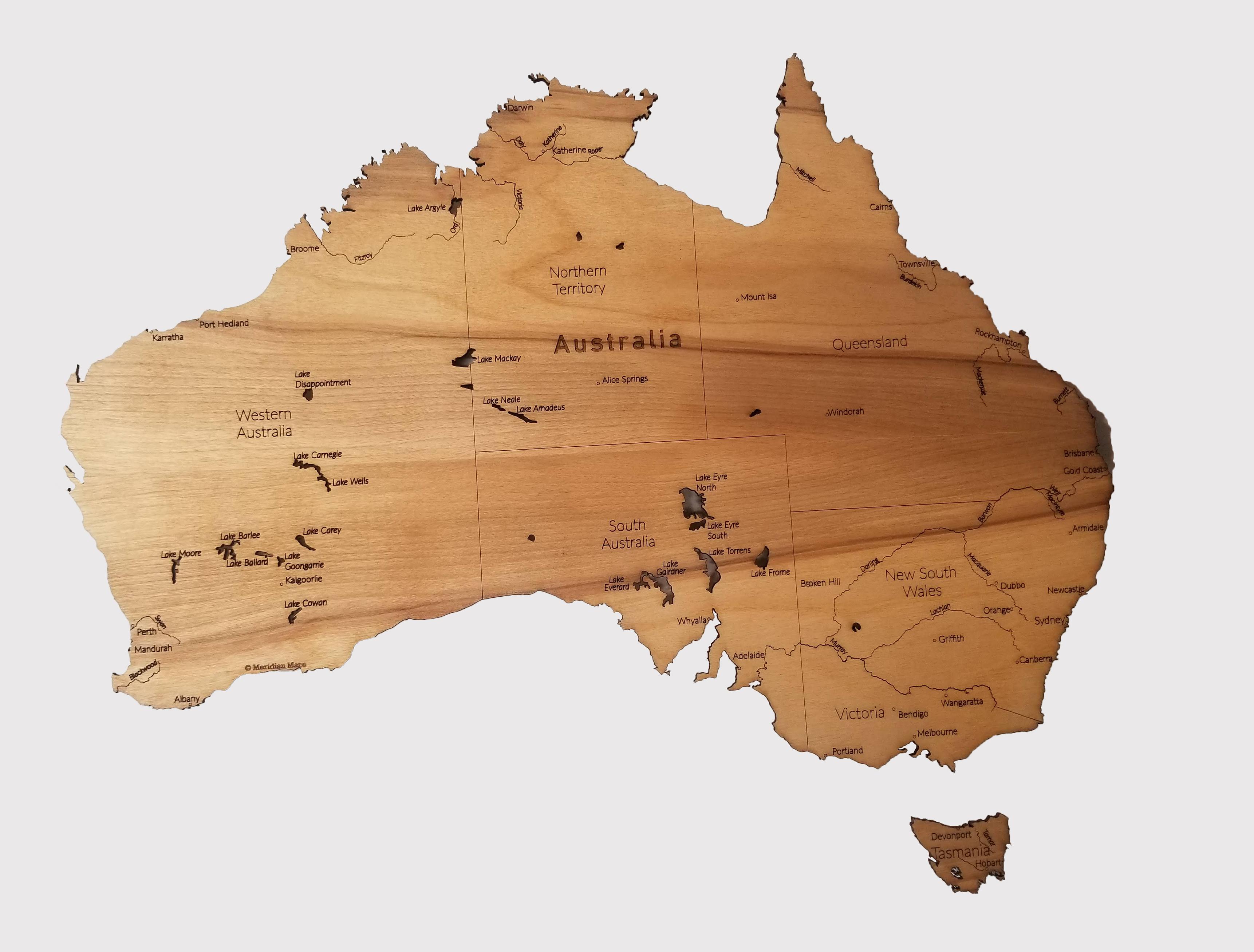 My Quarantine Project. A Wood Map of Australia. Digital design, Laser Cut - 1/4" Maple Ply ...