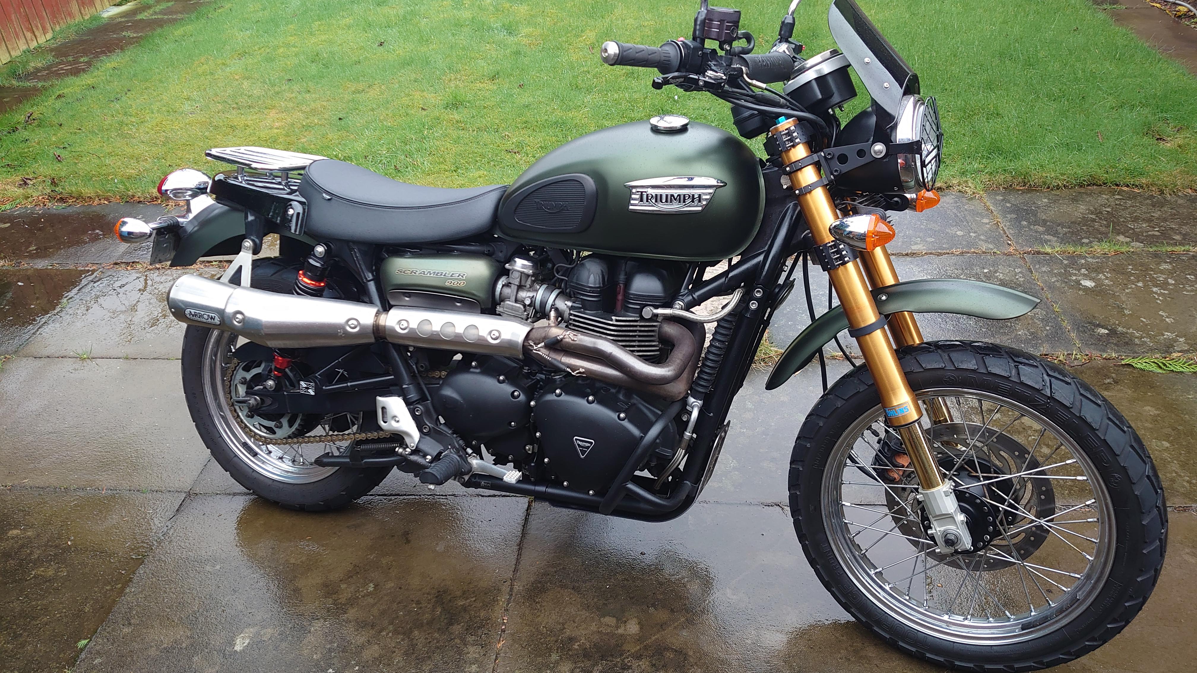 My Steve McQueen/Jurassic world tribute triumph scrambler | Scrolller