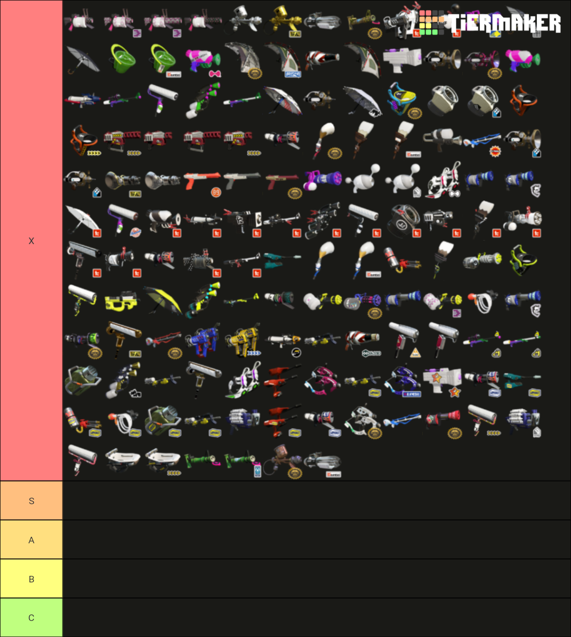 My tier list of the weapons! | Scrolller