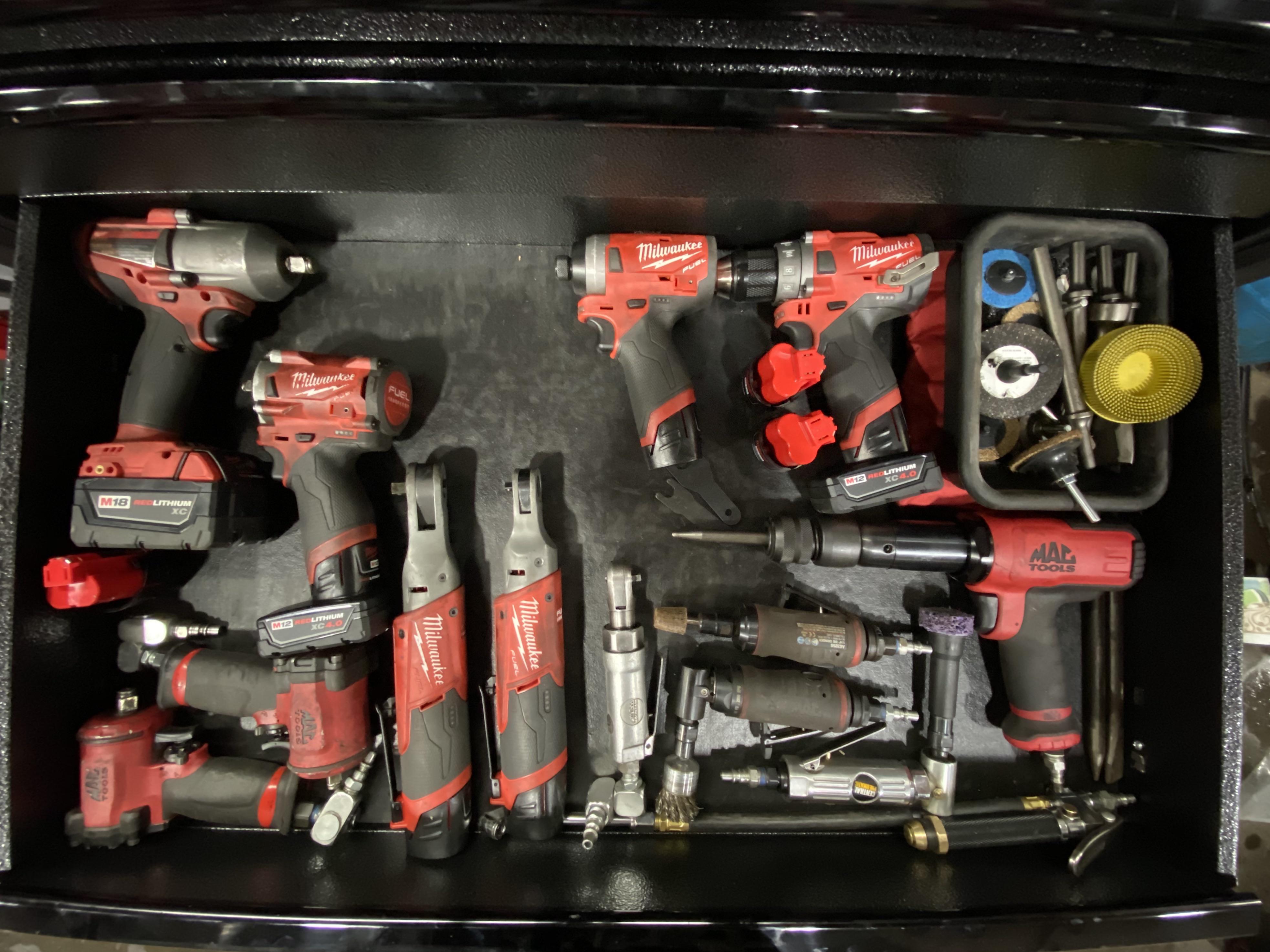 My whole drawer of red & black electric/air tools | Scrolller