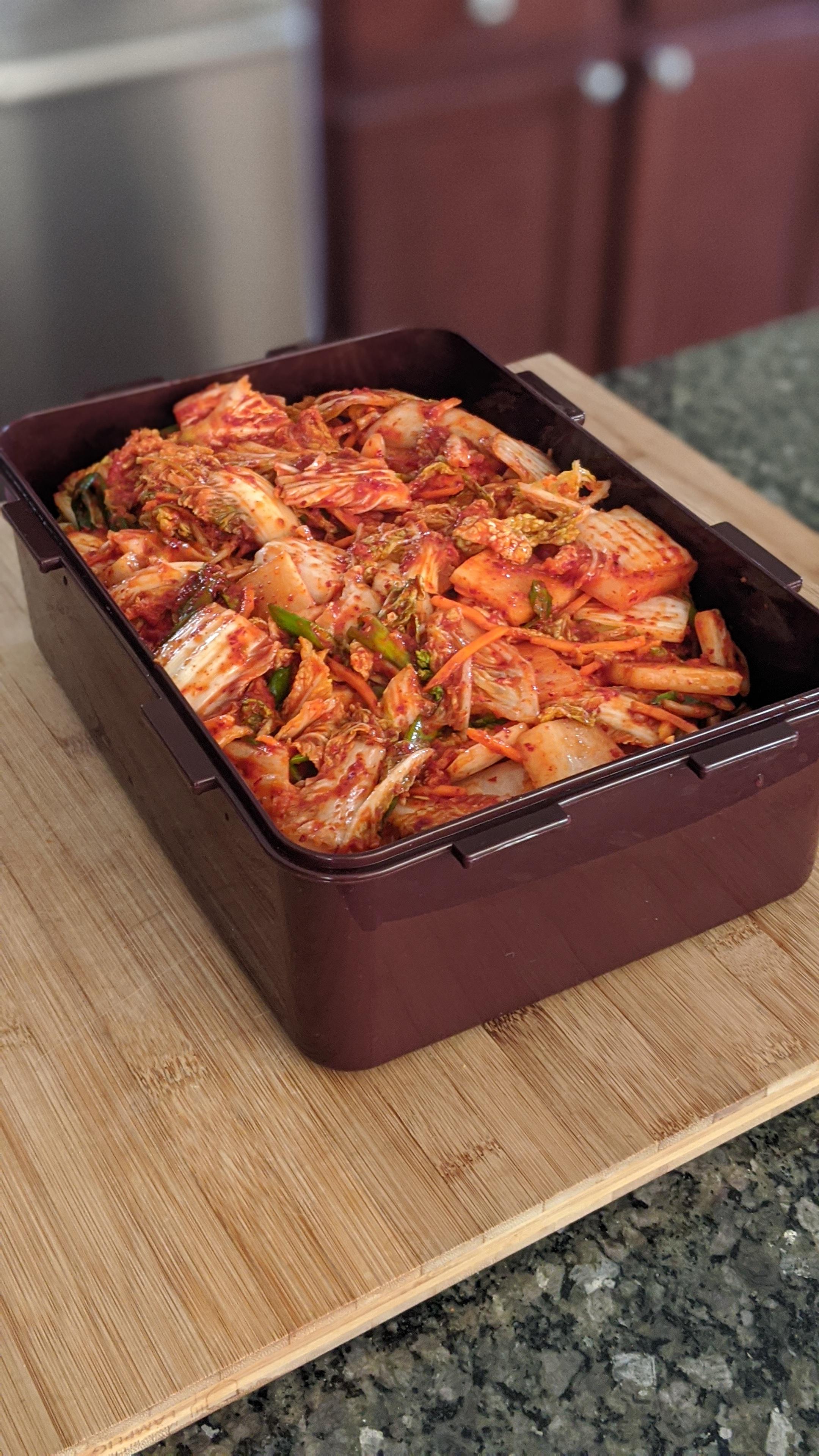 My wife made mak kimchi 막김치 using Maangchi's recipe (with a few modifications). | Scrolller