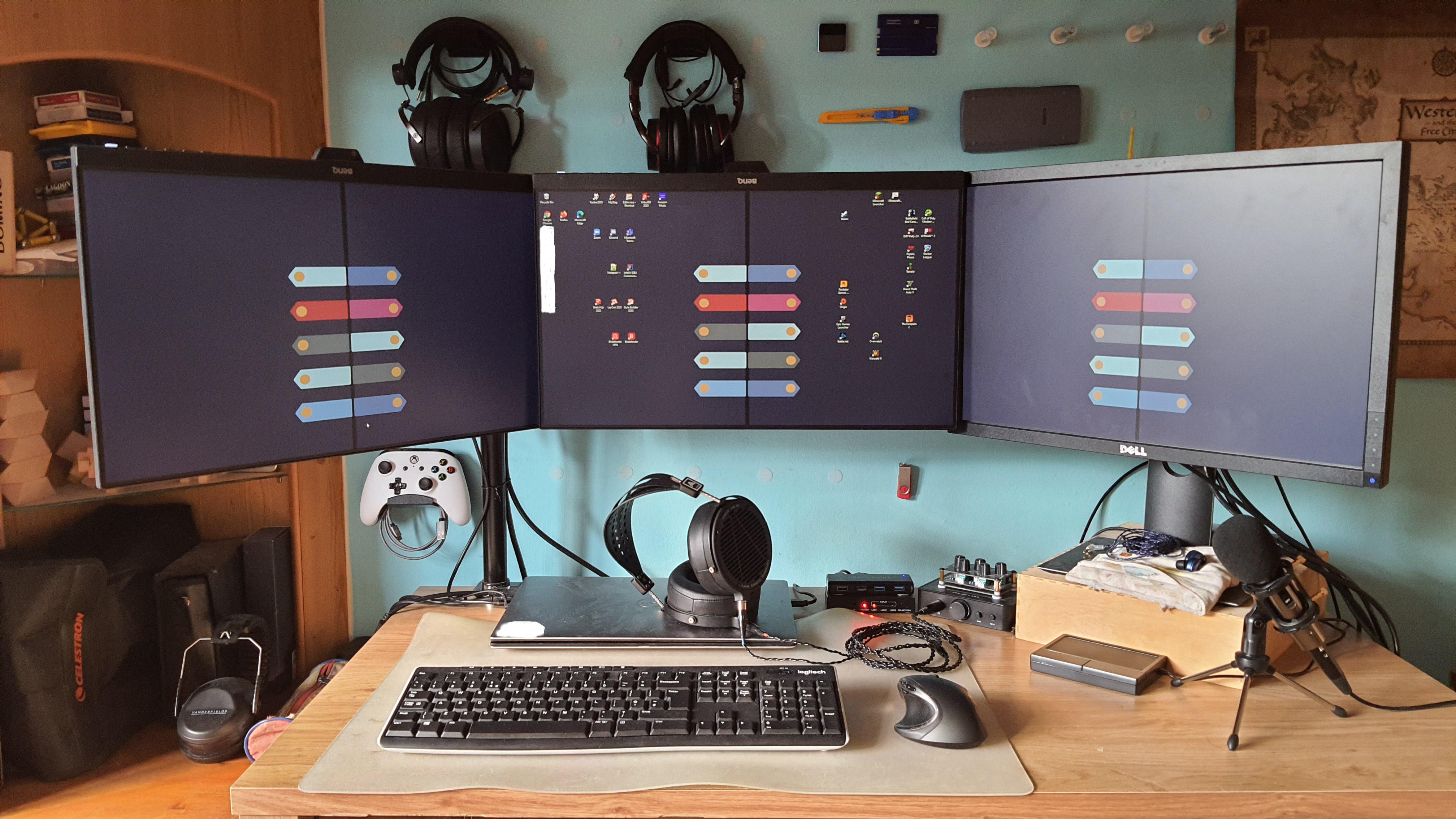 My work/gaming setup. Not pretty, but quite functional :) | Scrolller