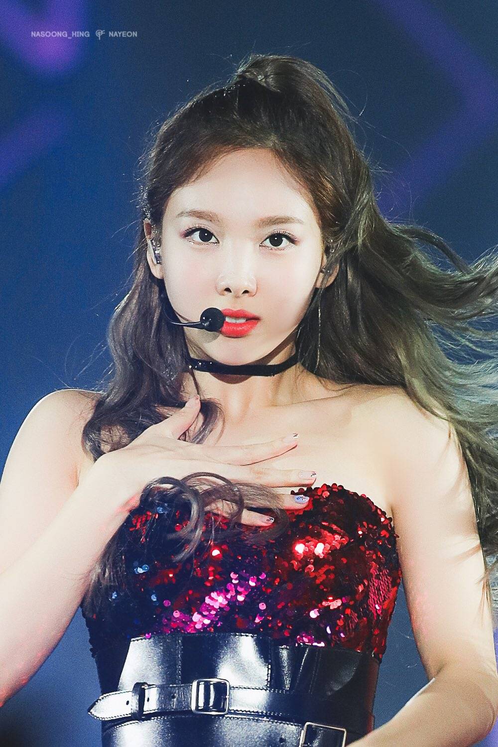 Nayeon in sparkling red | Scrolller
