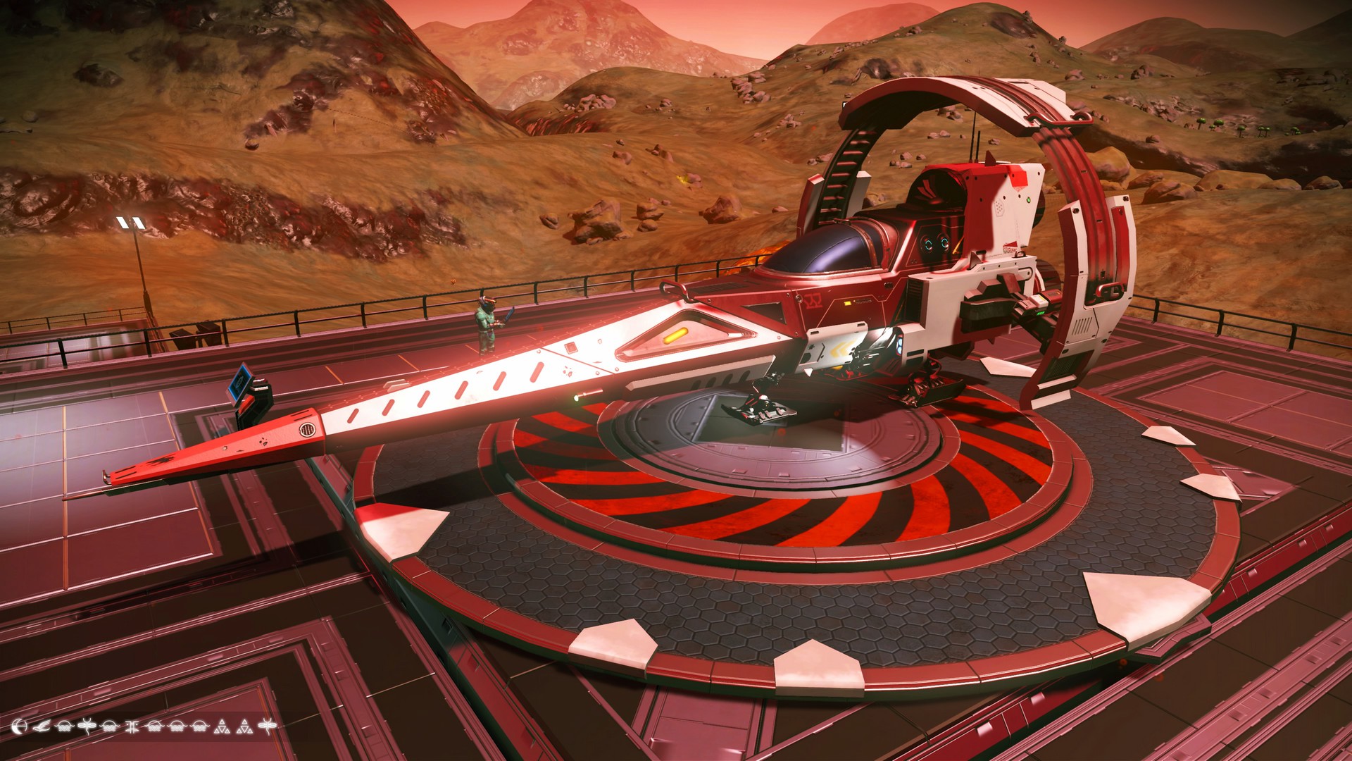 Needle halo white with red accent | Scrolller