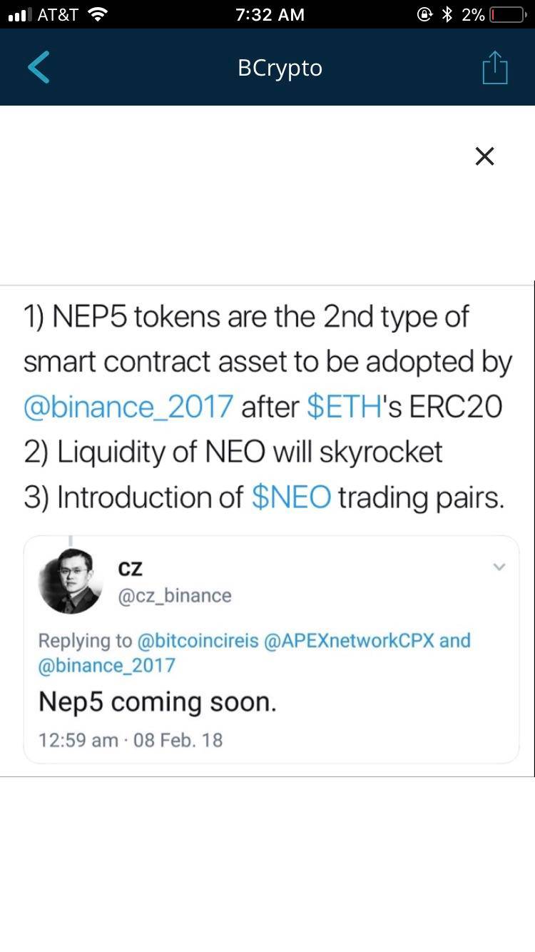 Neo nep 5 coming to binance soon | Scrolller