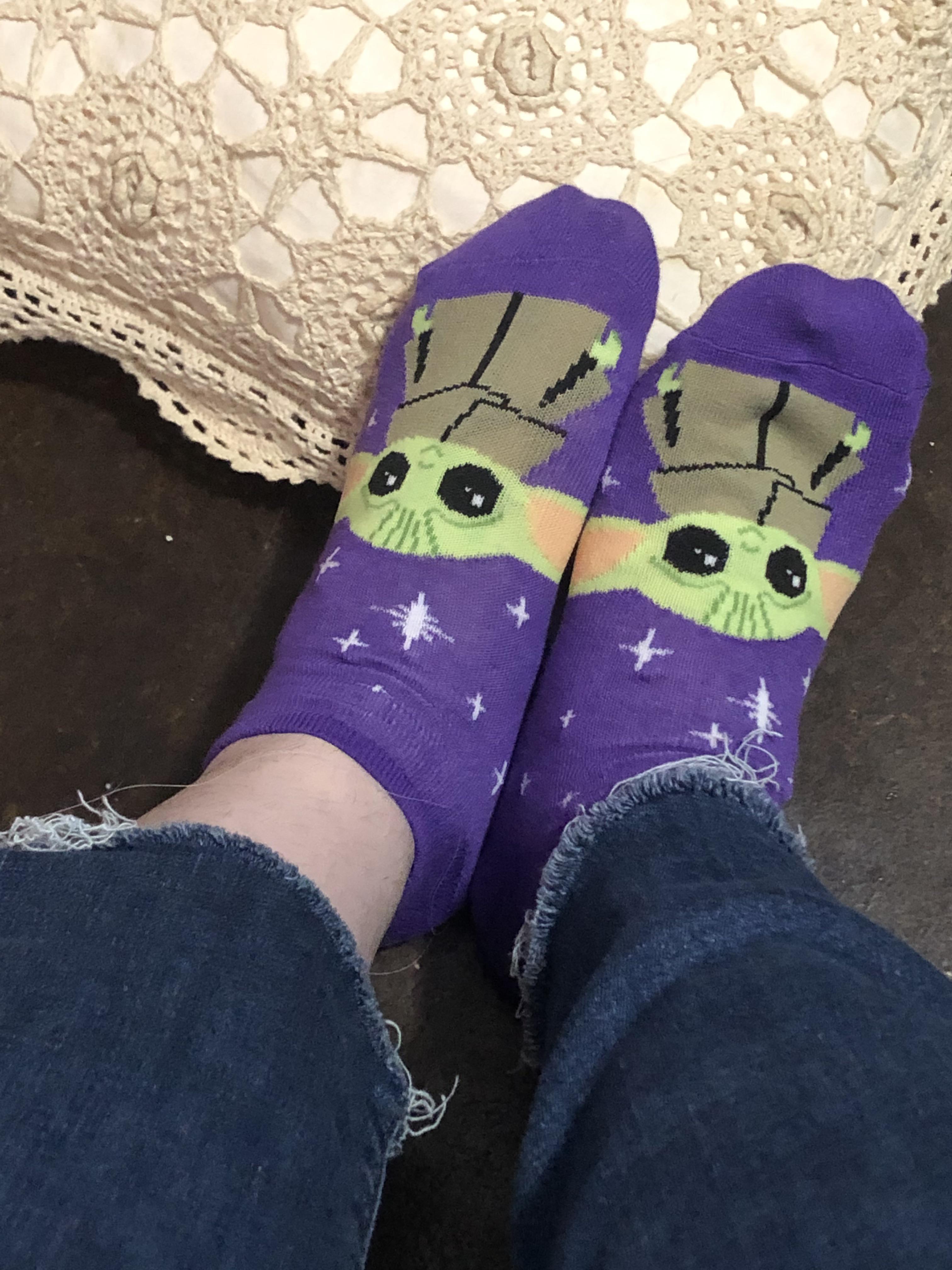 Nerdy girl socks worn through a 12 hour work shift. Care for a sniff? $25 for one shift, $5 for ...