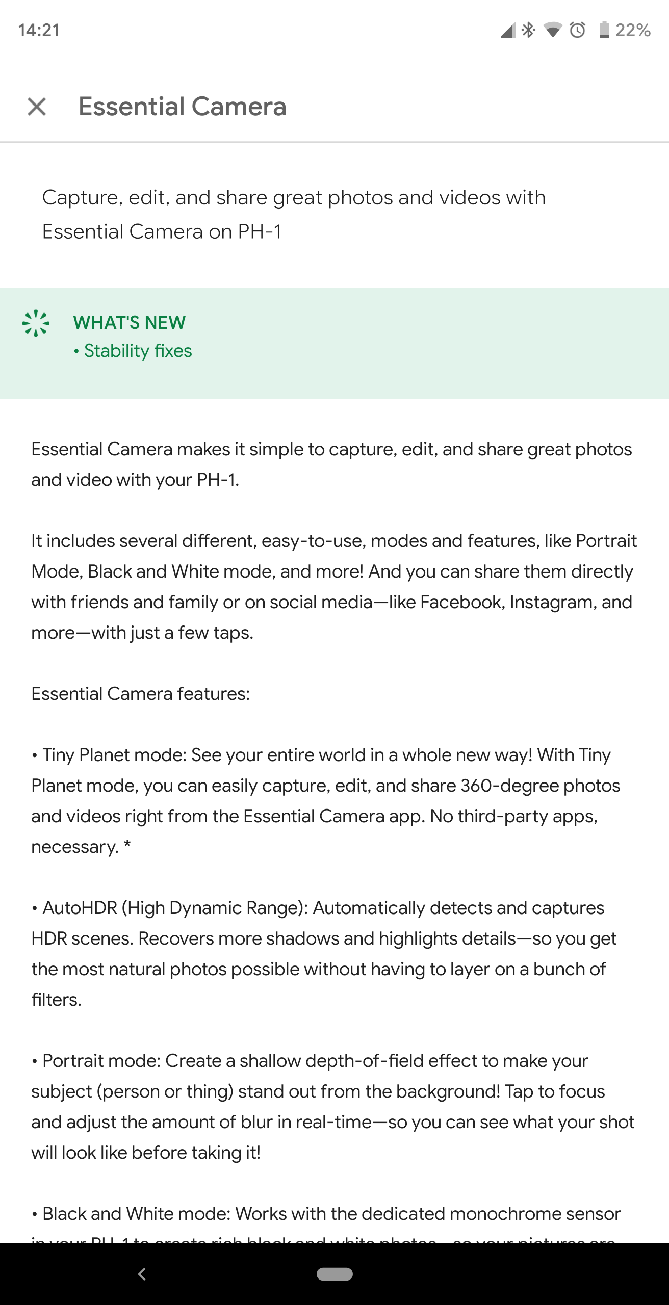 New Camera update "stability fixes" | Scrolller