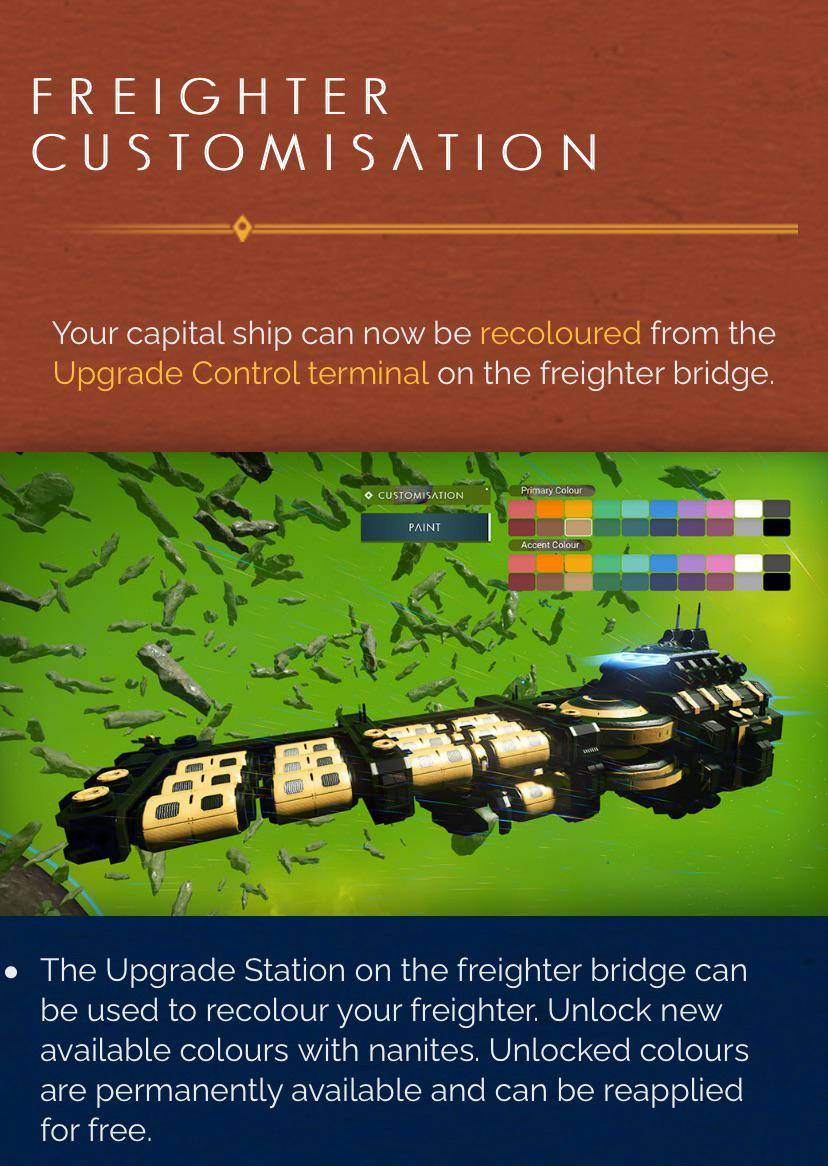 New freighter color customization feature with the 2.6 DESOLATION Update | Scrolller