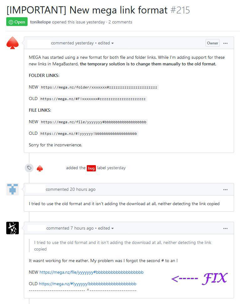 New mega link format. MegaBasterd fix. | Scrolller