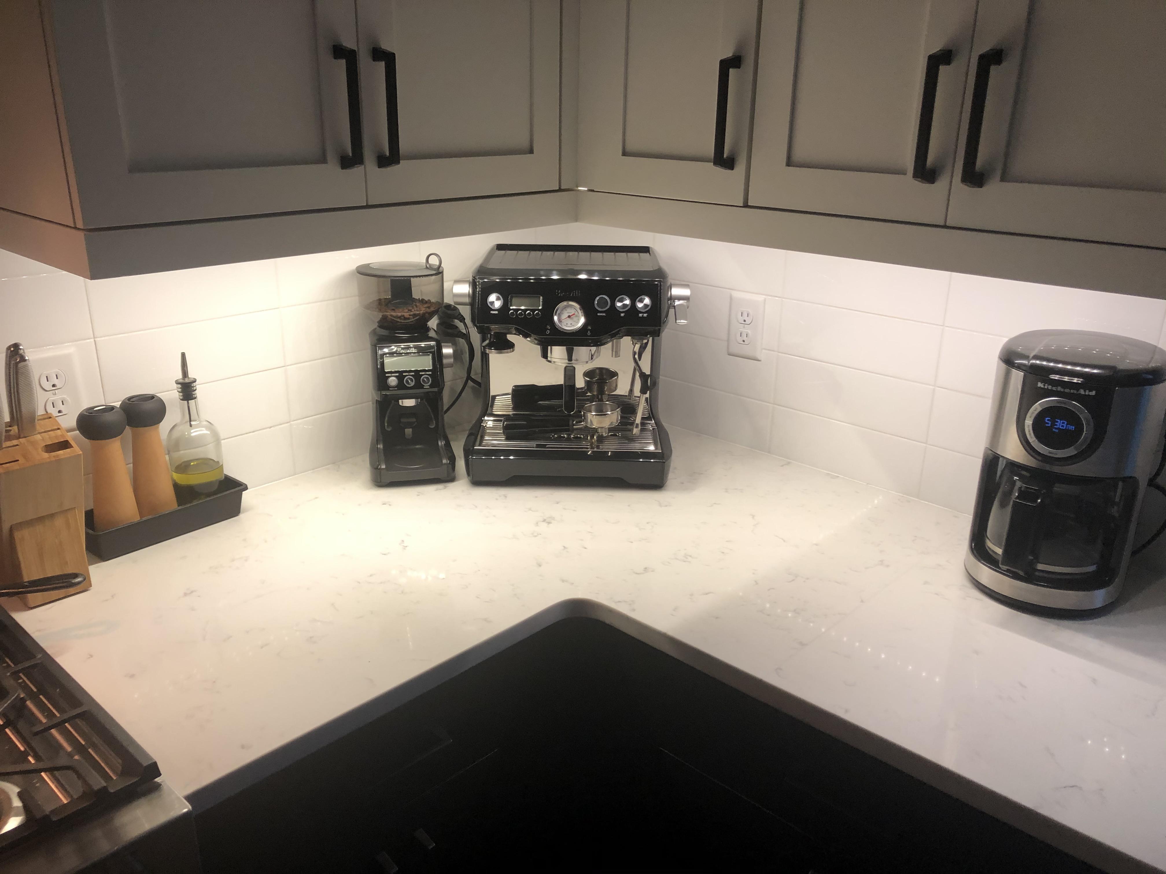 New setup! Tools in the skinny cabinet above. | Scrolller