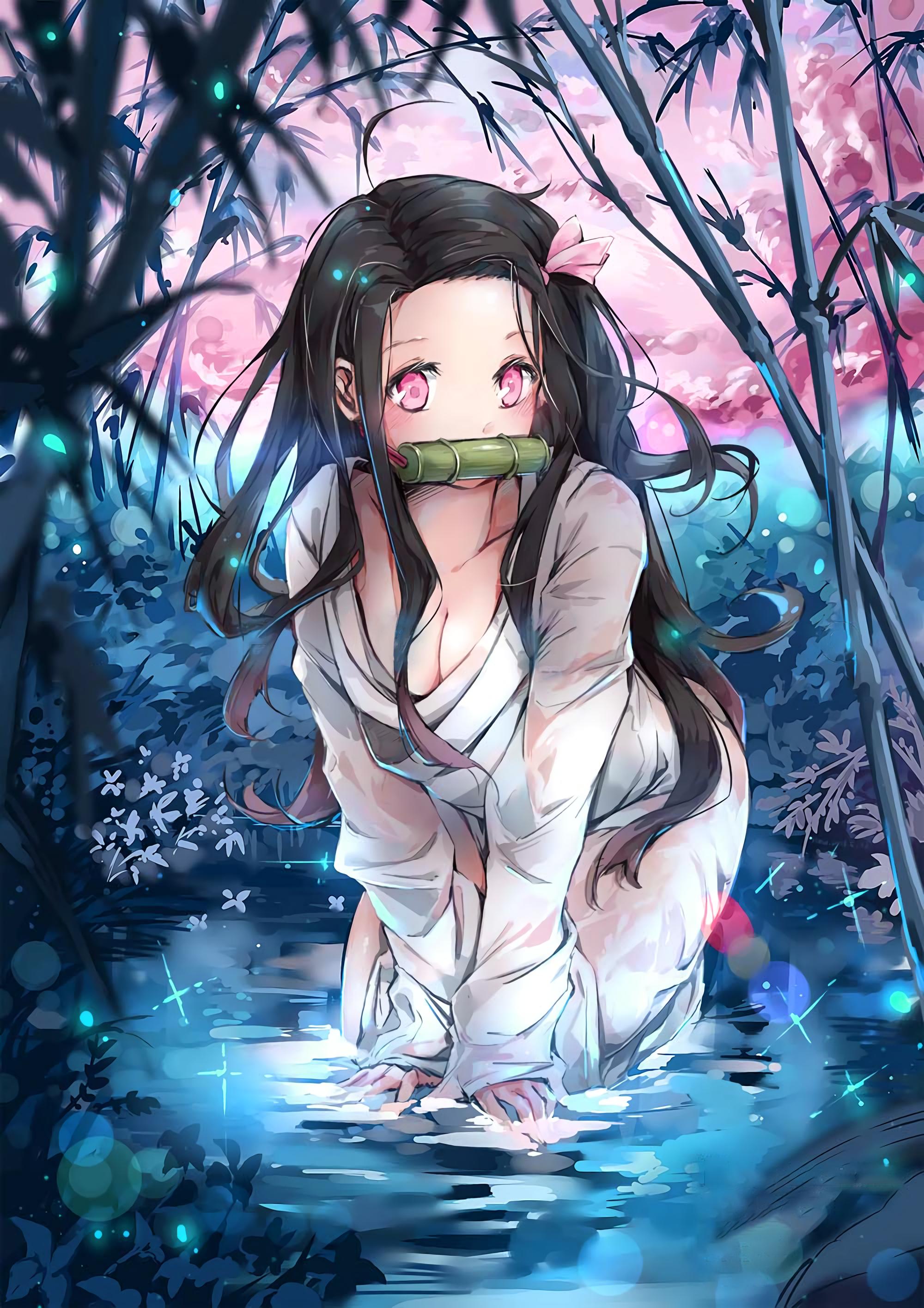Nezuko in pond [Demon Slayer] | Scrolller