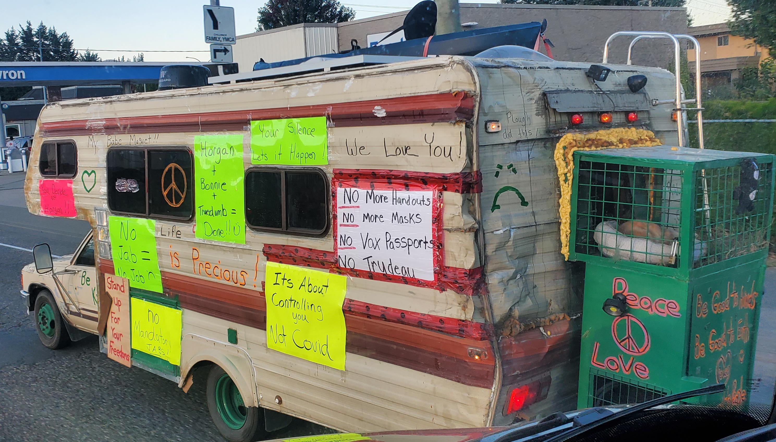 Nice propaganda camper van, equipped with pet sleeper on back! | Scrolller