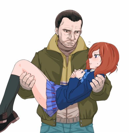 Nico cradling Maki with his big strong arms | Scrolller