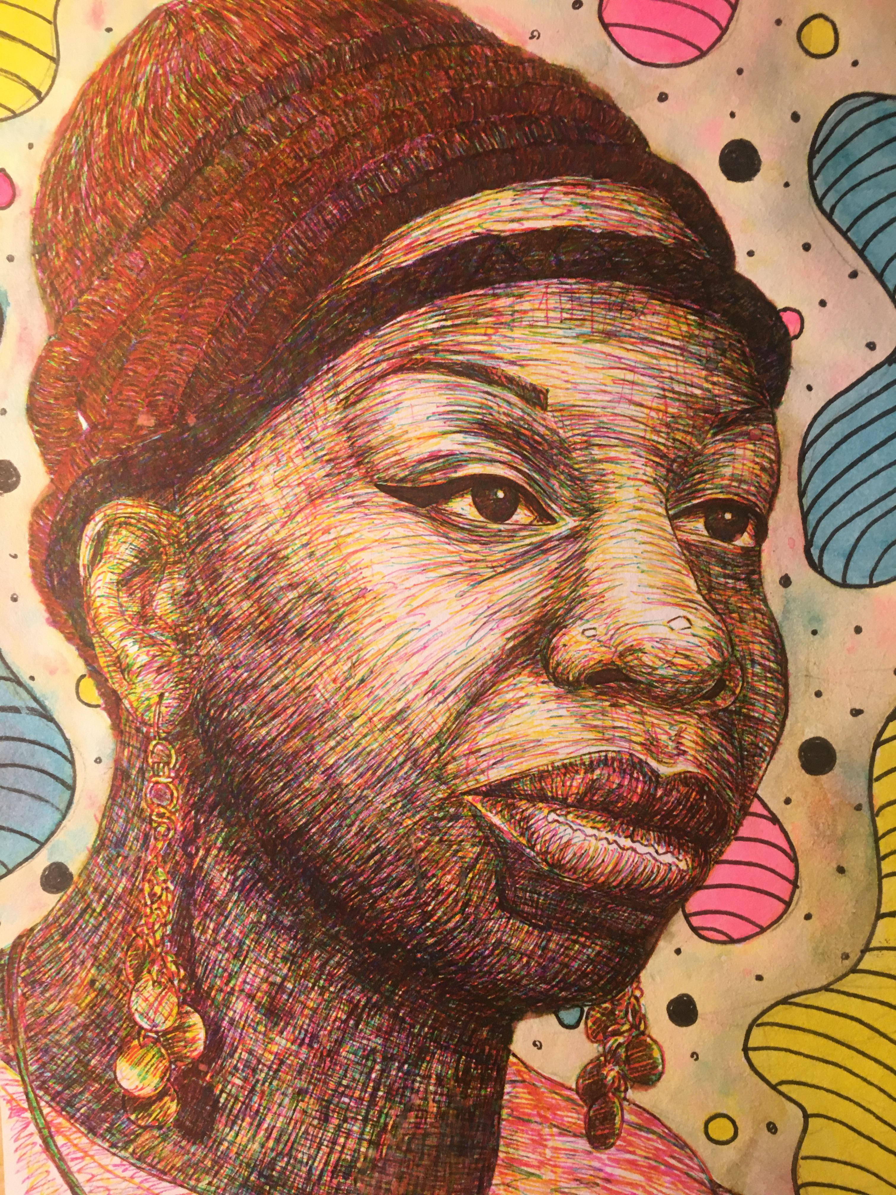 Nina Simone, Me, Fineliner, 2021 | Scrolller