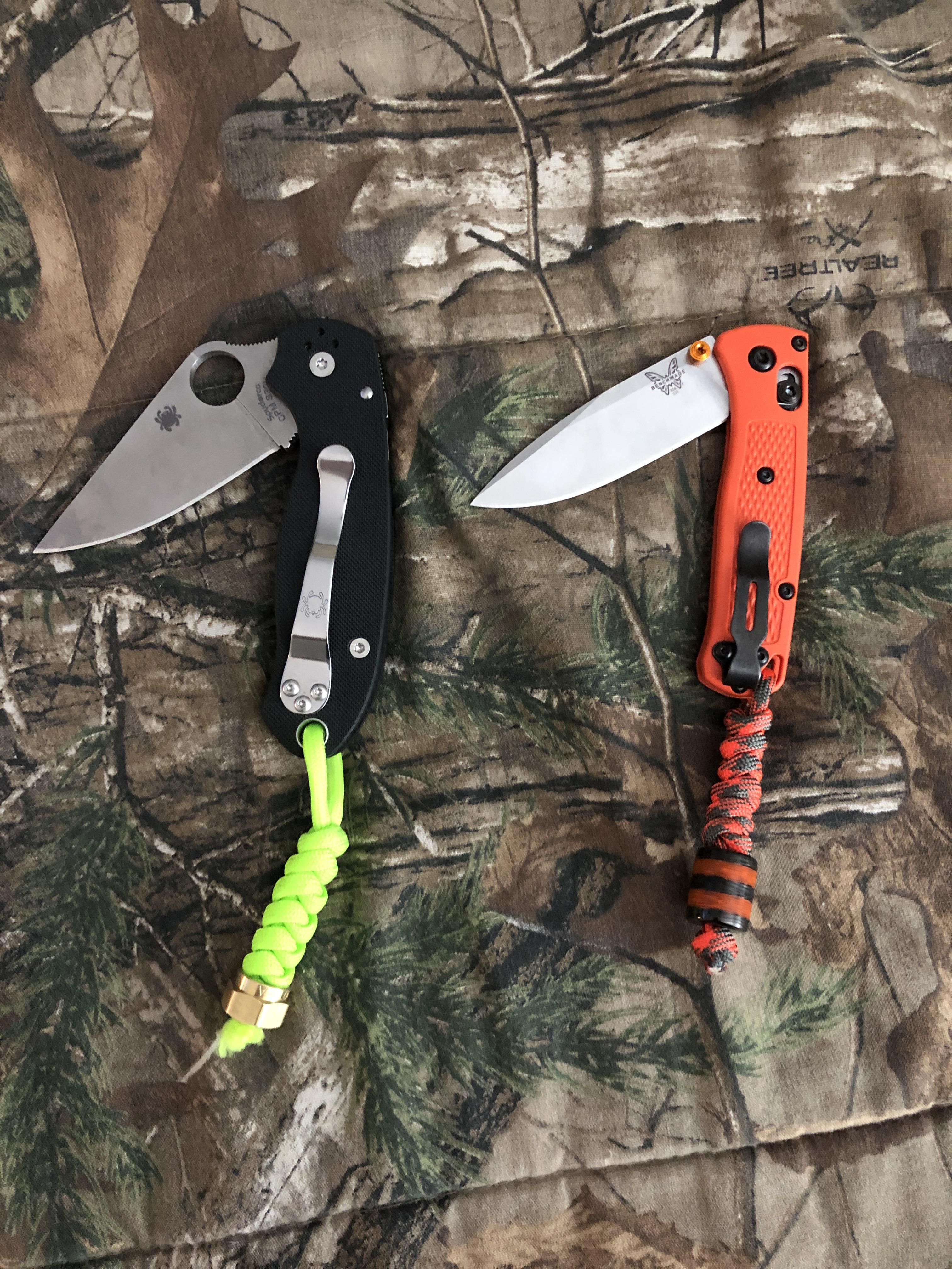 NKD. Spyderco para 3 and Benchmade Mini Bugout. Also first knifes with lanyards. | Scrolller
