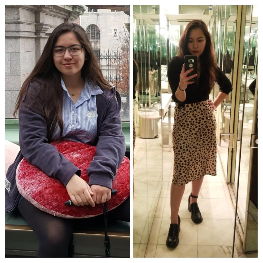 No good full body before pics because I would wear huge coats and hide from photos. Didn't know ...