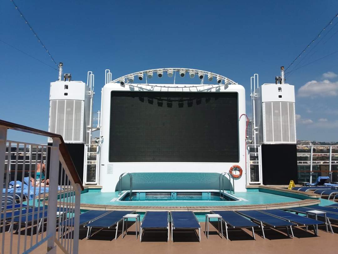 Norwegian Epic adult pool only big tv screen | Scrolller