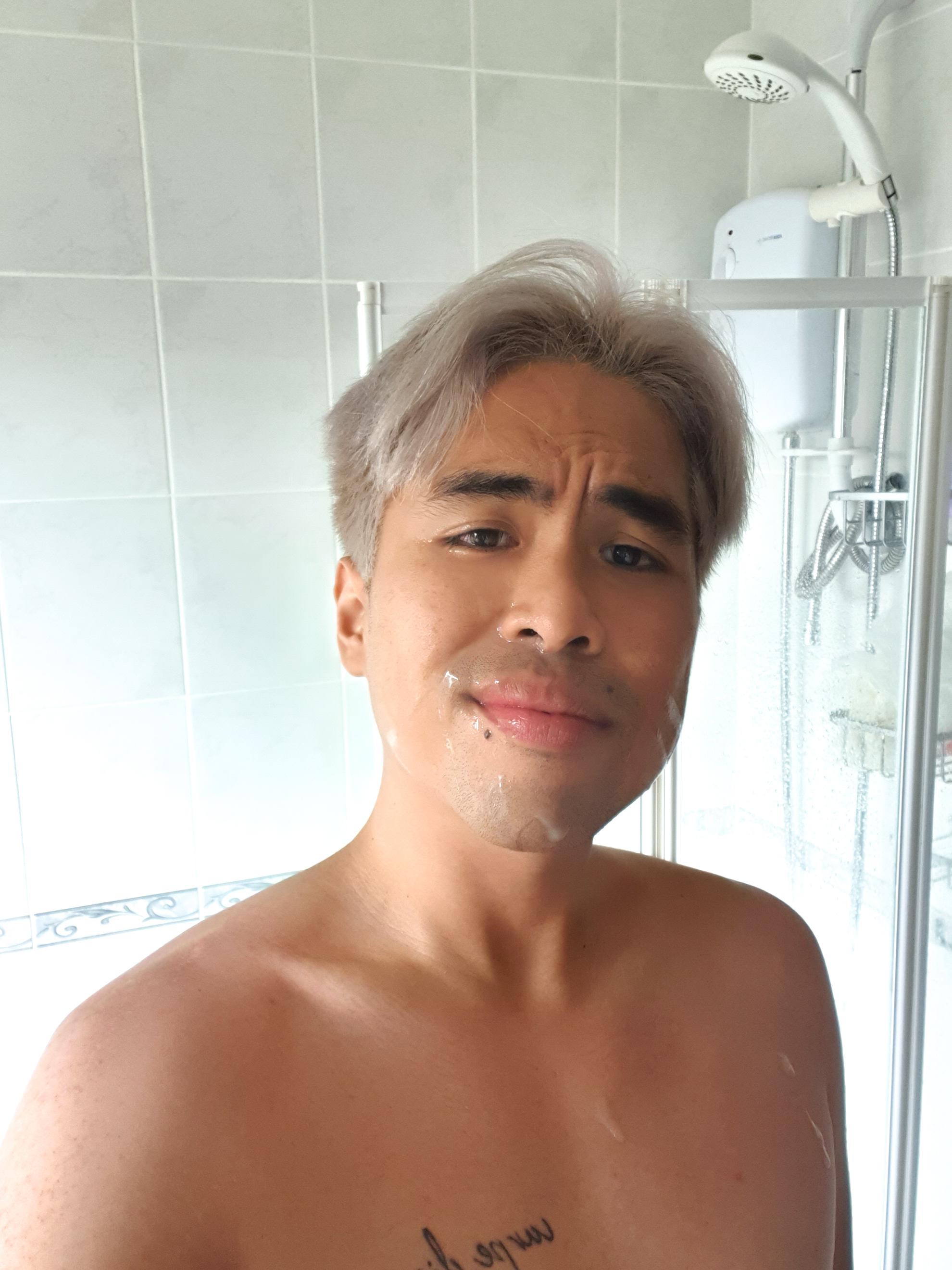 Nothing's better than feeling that warm white liquid from his cock running down your face 🥵 So ...