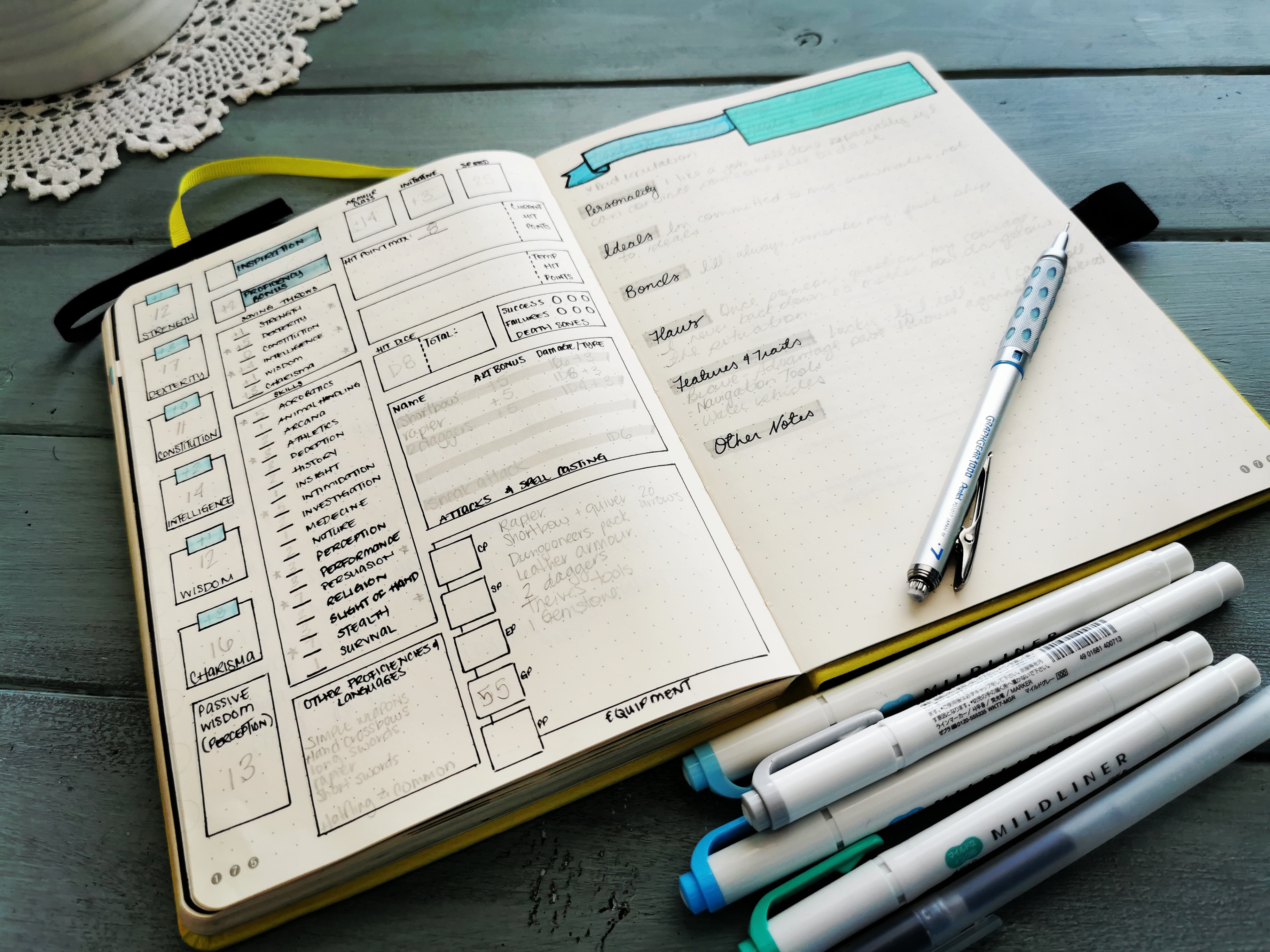 Now that all our D&D campaigns are virtual,bi don't get to use my bujo character sheet! Can't ...