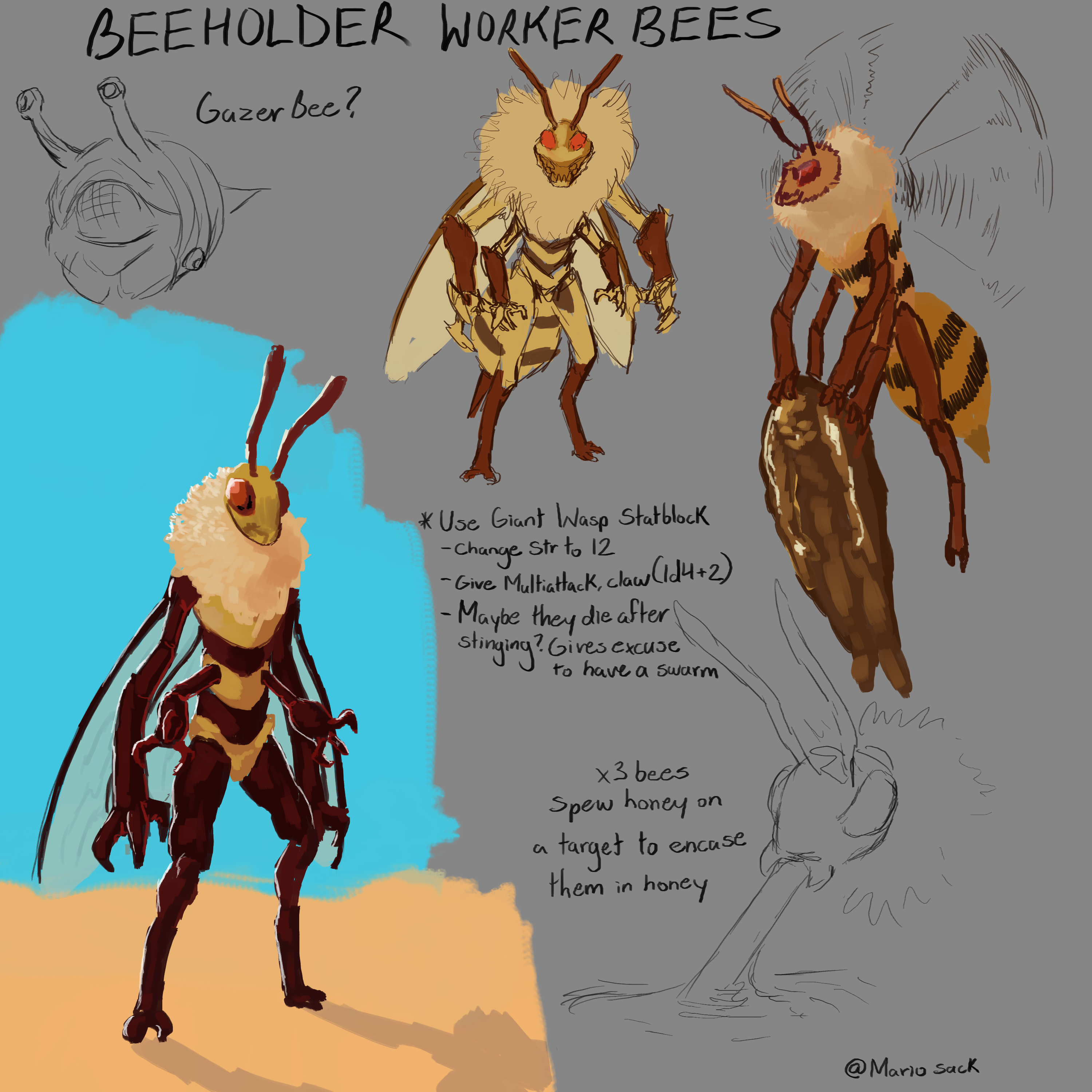 [OC][ART] Beeholder Worker Bees | Scrolller