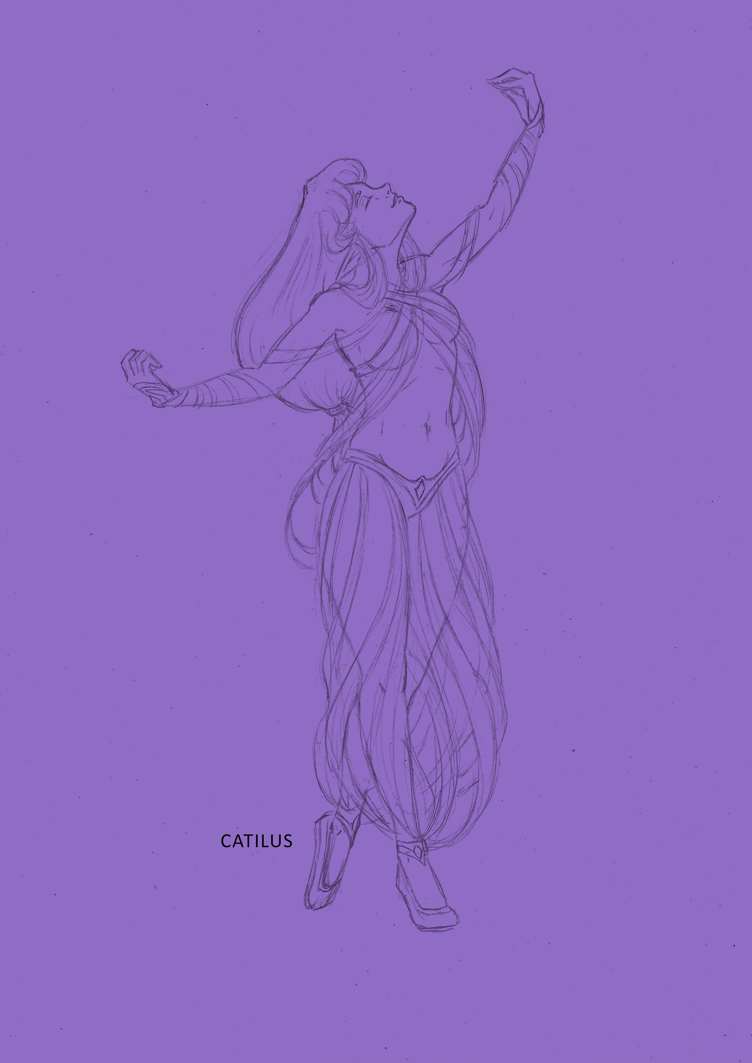 [OC] [ART] Lyrana Blackwing, Dark Elf Bard, Dancing Again – by Catilus | Scrolller