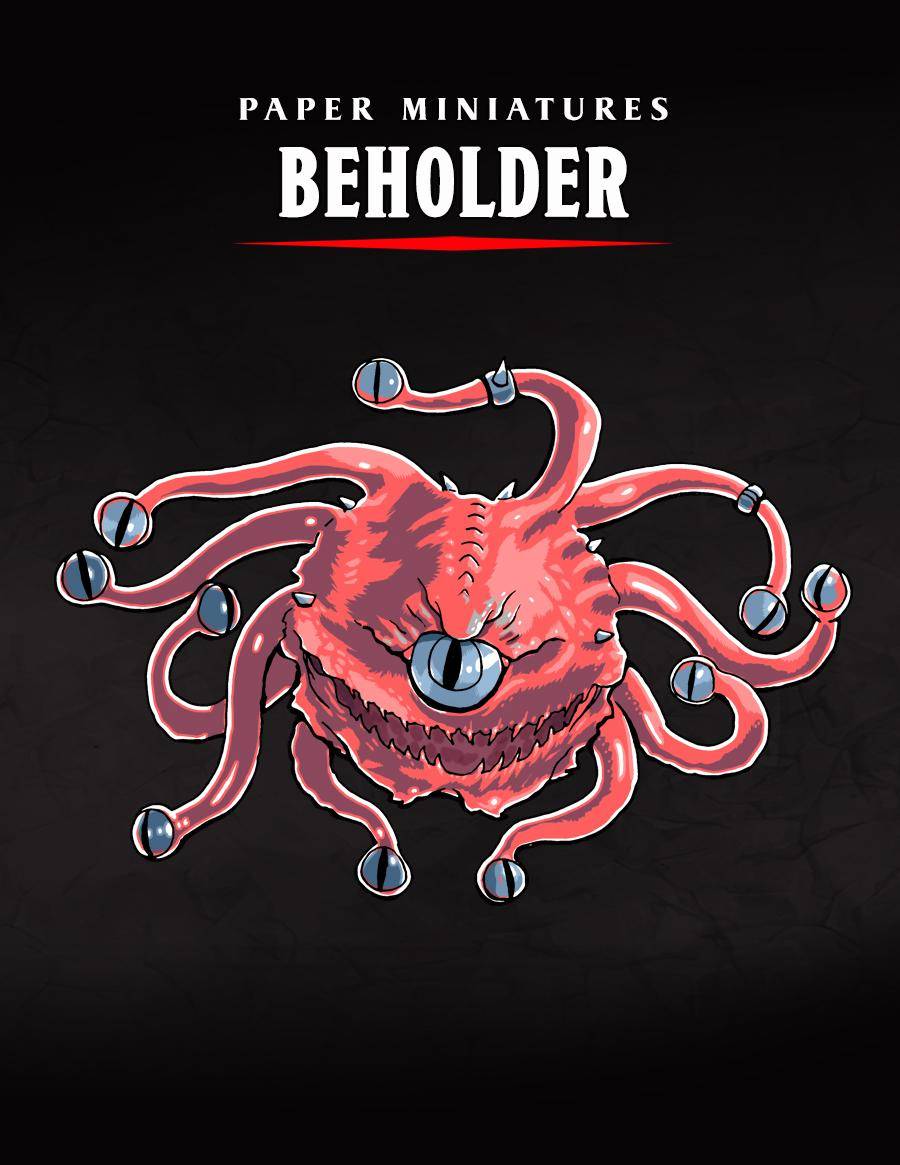 [OC] Beholder Paper Miniature. Link to download the mini in the comments. | Scrolller