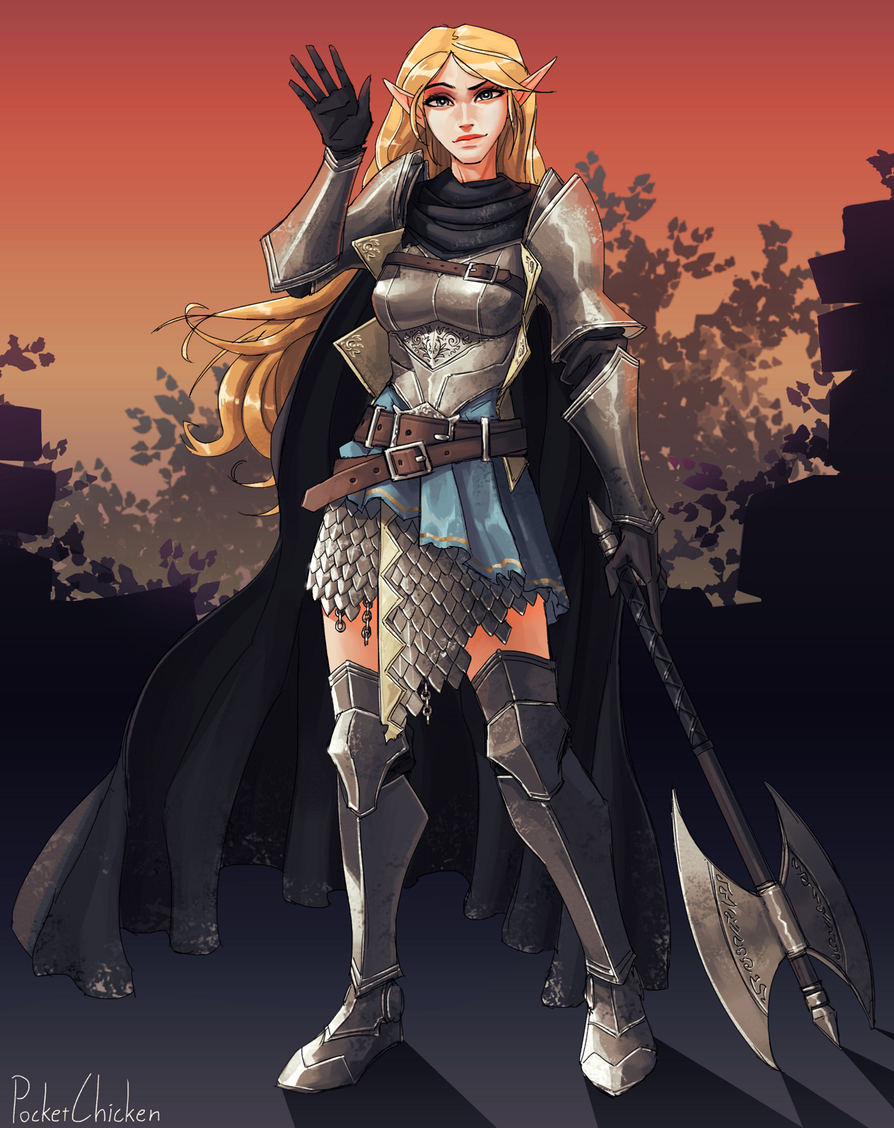 [OC] D&D character art, half-elf war cleric | Scrolller