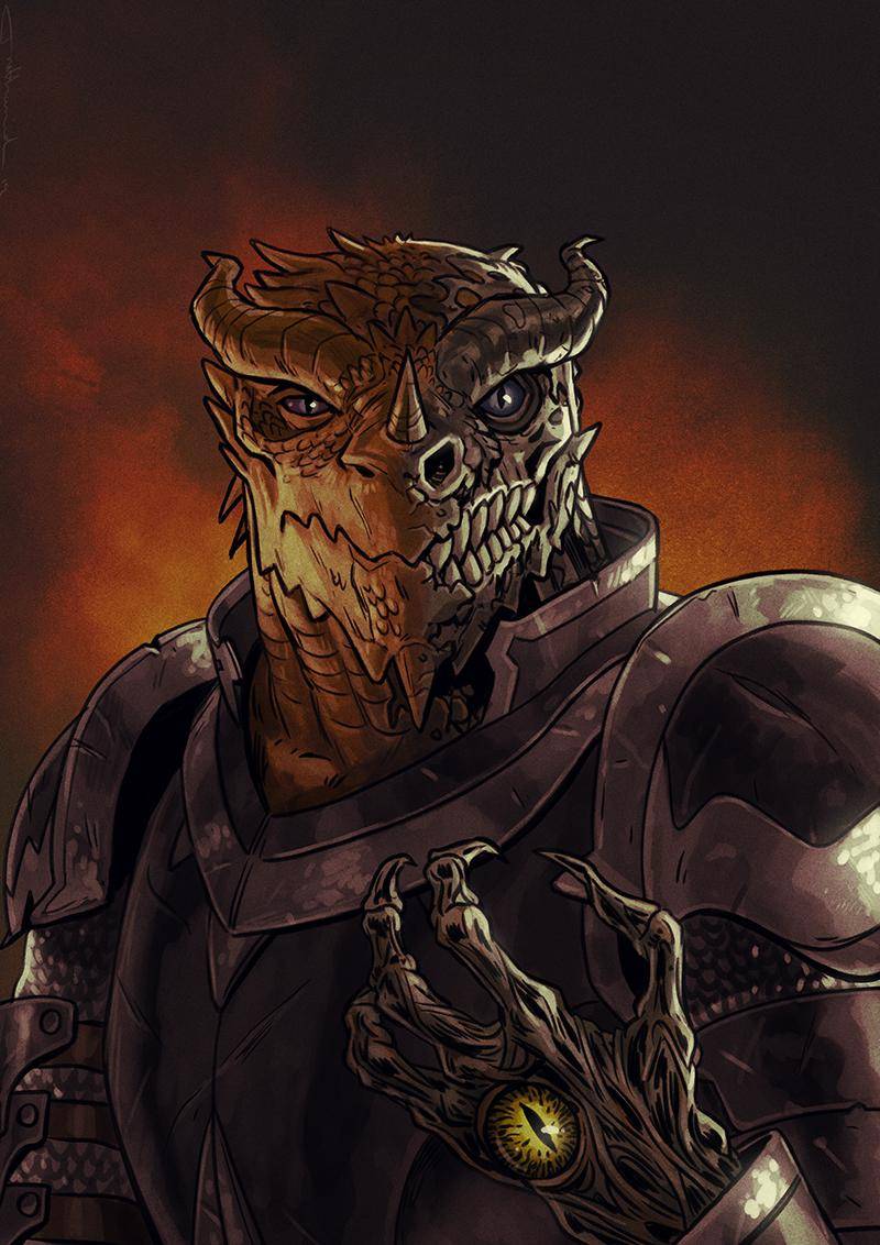 [OC] Dragonborn character commission | Scrolller