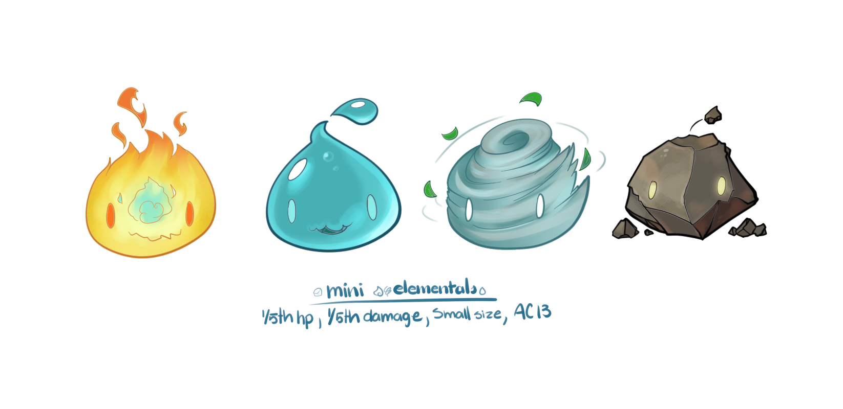 [OC] I drew these elemental drops inspired by pikmin and ragnarok online | Scrolller