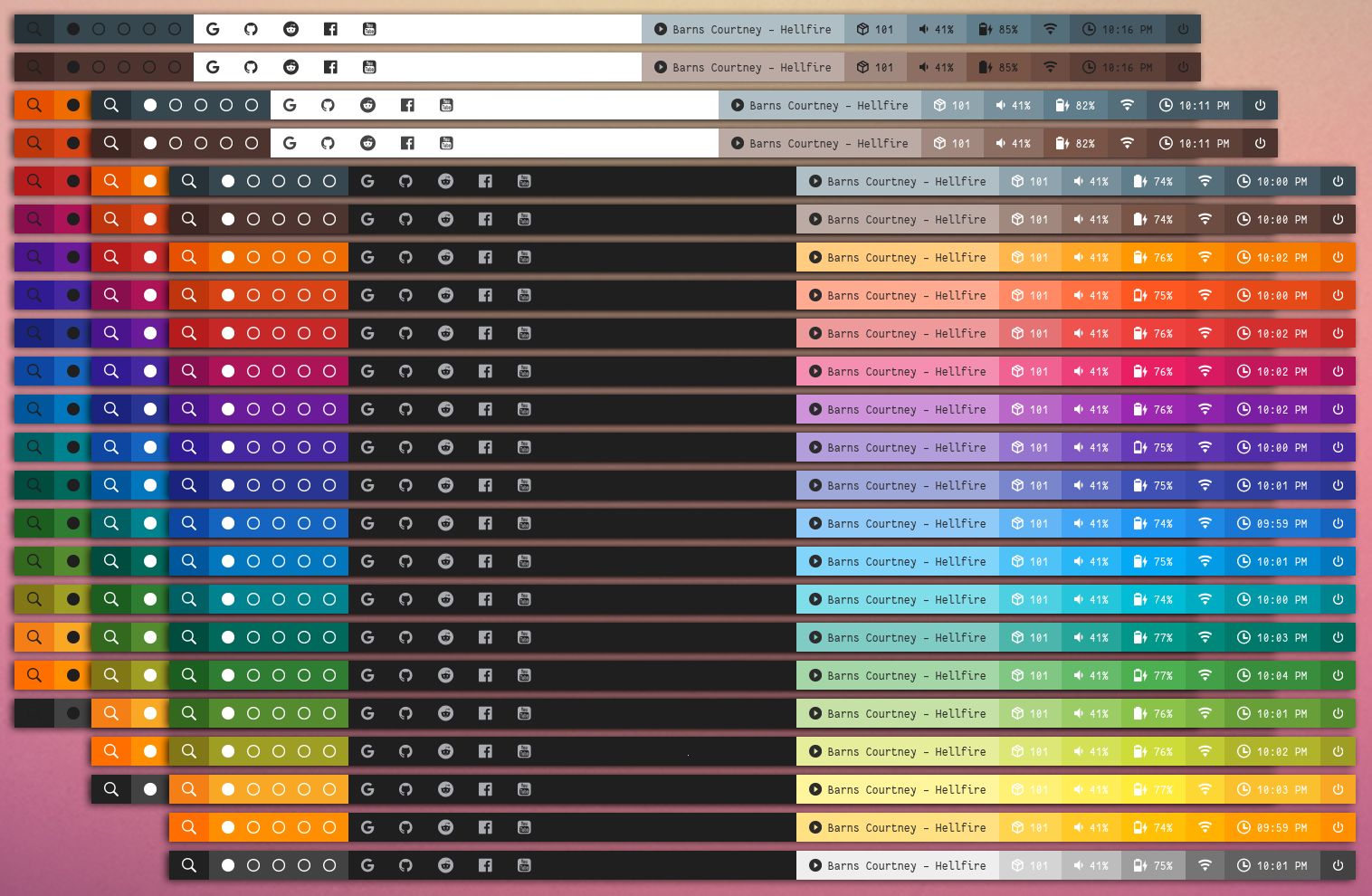 [OC] Material Shades - Polybar Themes - V2 | Scrolller