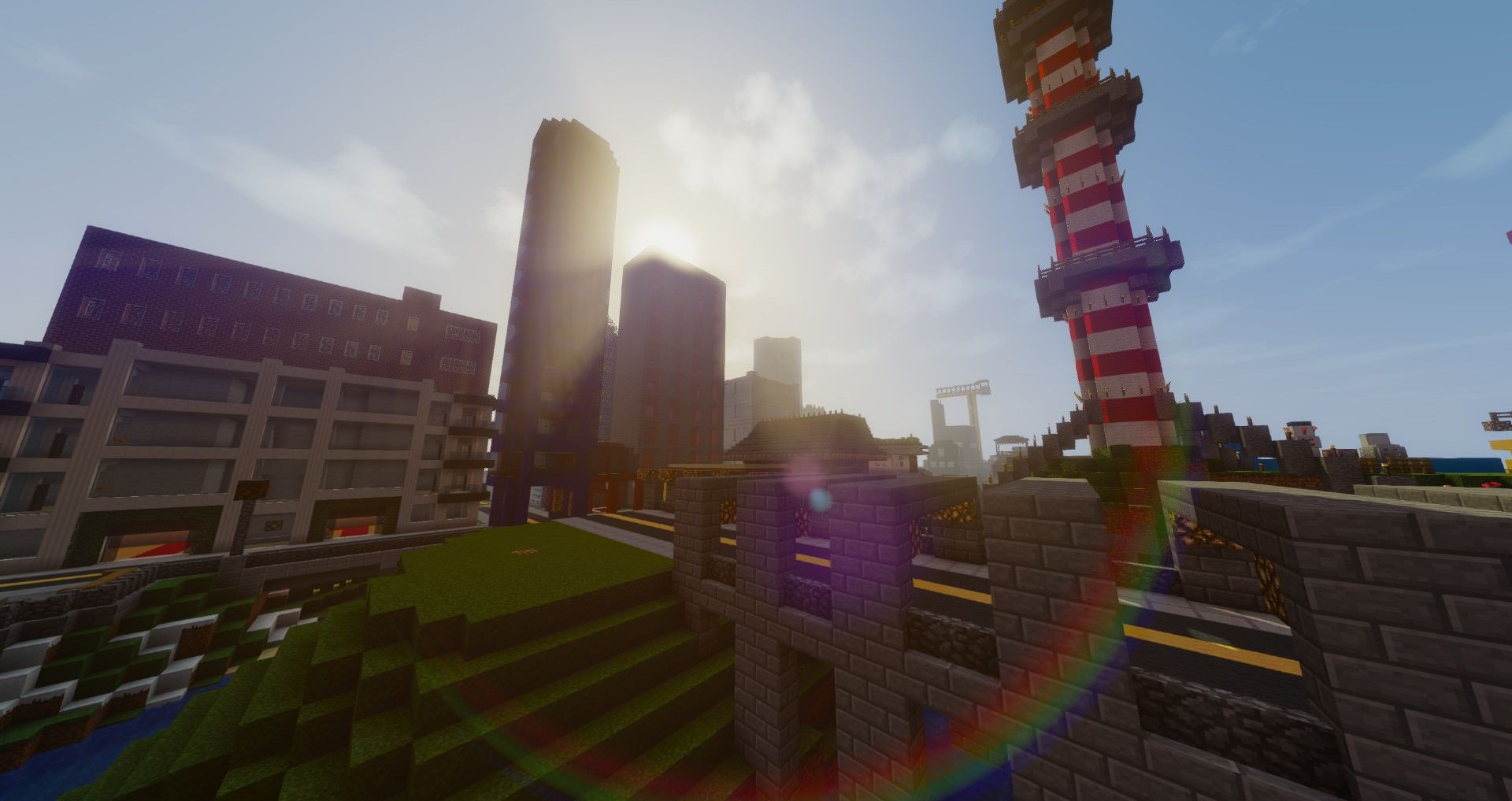 [OC] Minecraft city on a sunny morning [1920x1080] | Scrolller