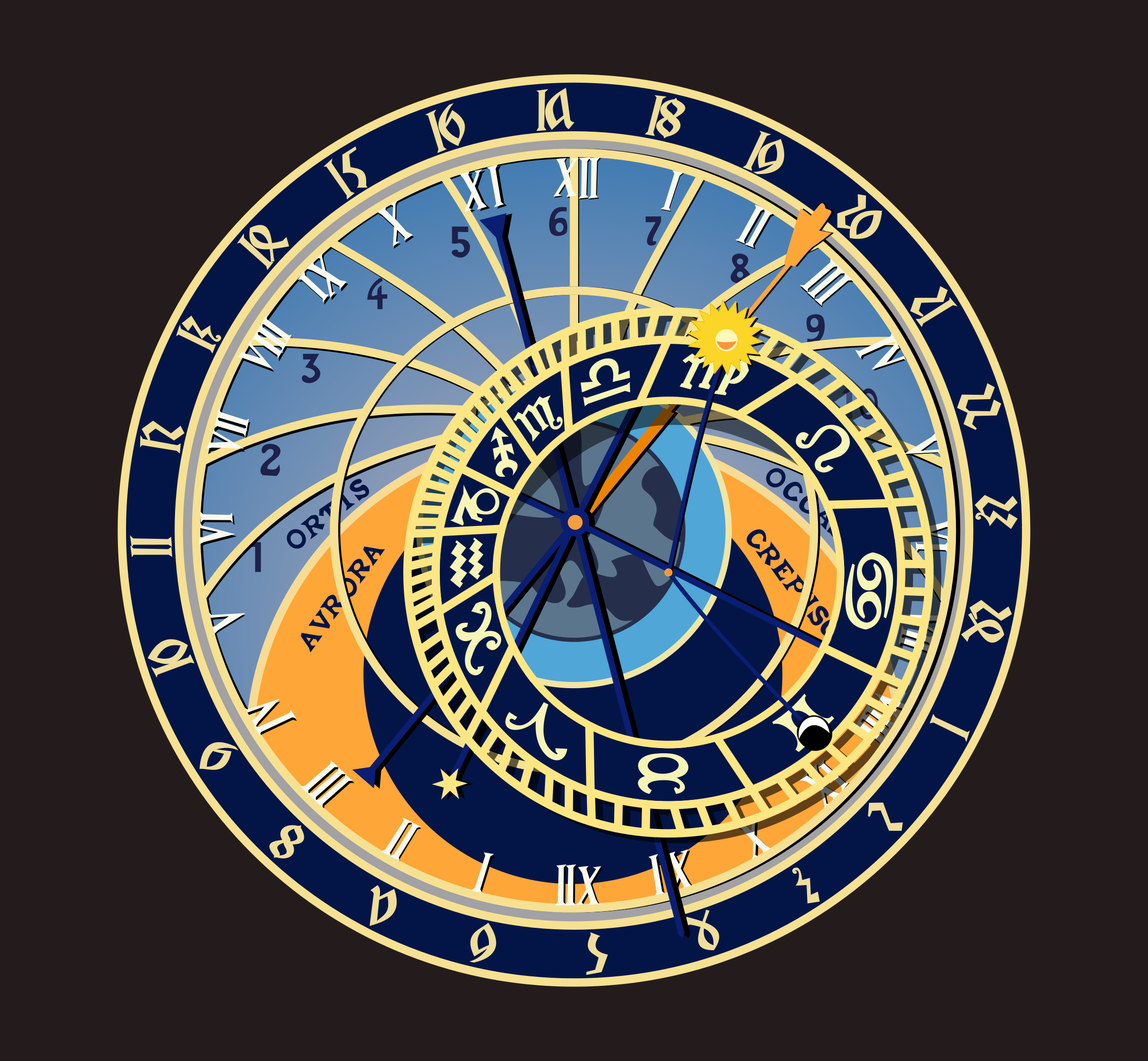 Prage Astronomical Clock made with Inkscape | Scrolller
