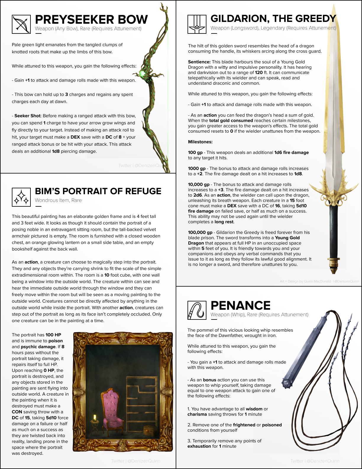 [OC] REMNANTS - A booklet of 72 homebrew magic items organized into neat, printable item cards ...