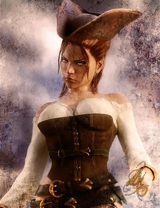 OC - this render was meant to showcase her tricorn, but pirate wenches generally tend to make me ...