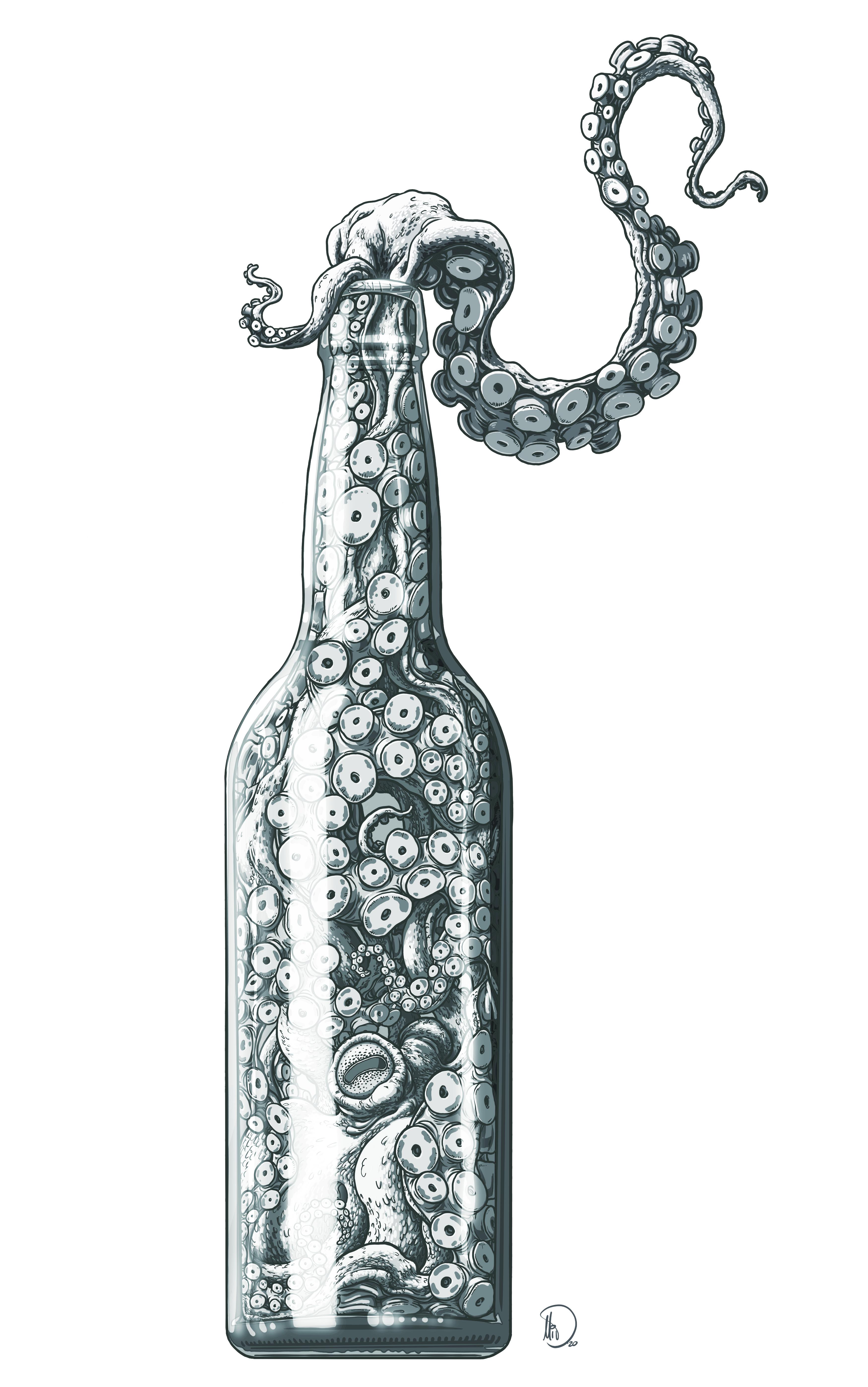 Octopus in a bottle | Scrolller