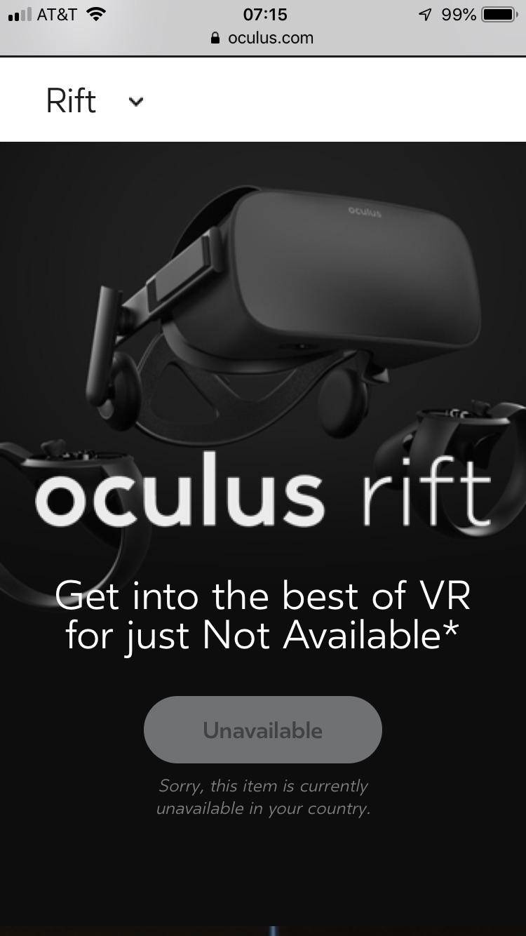 Oculus rift classic unavailable from Oculus.com | Scrolller